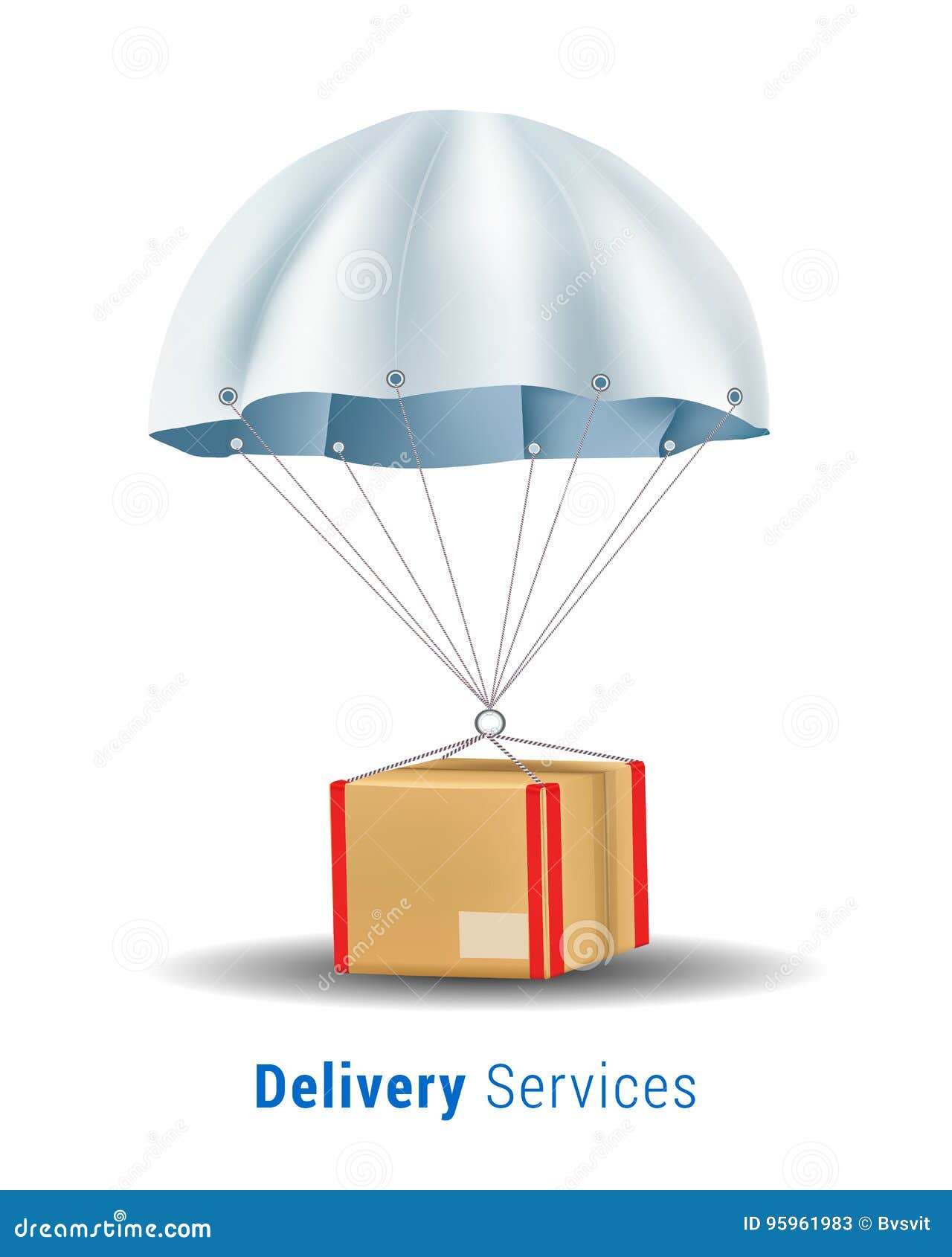 Package Parachute Airdrop Hand Drawn Outline Doodle Icon. Vector ...