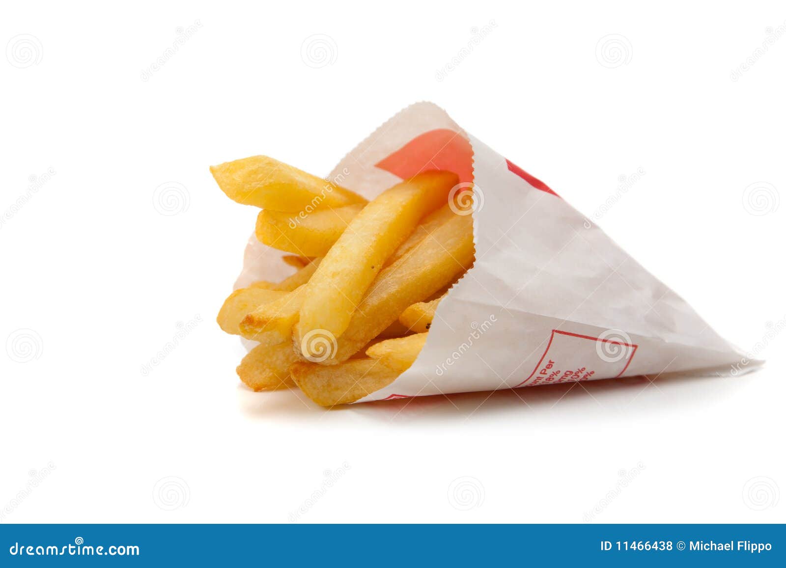 A Package Of French Fries On A White Background Royalty Free Stock ...