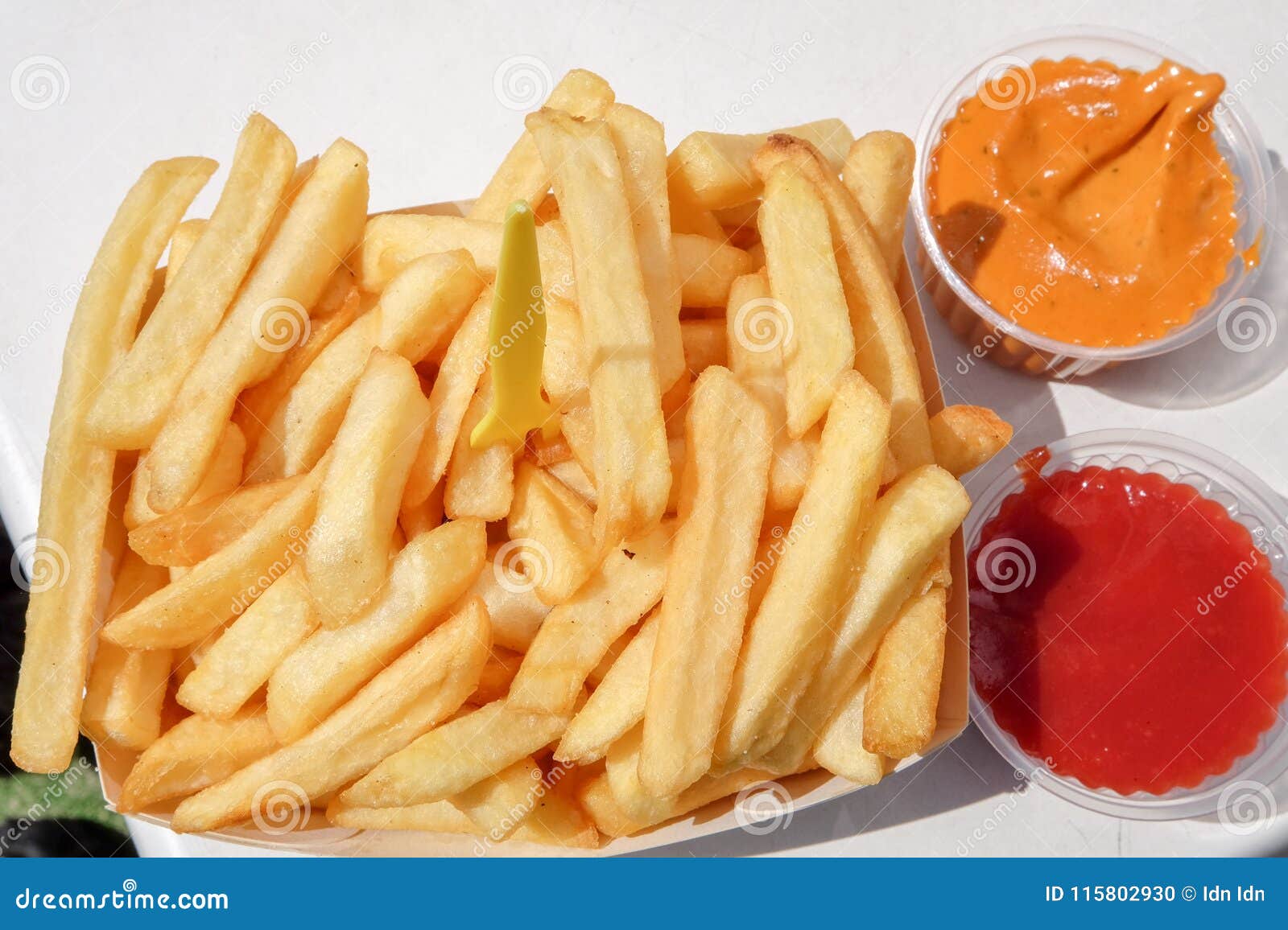Package of fries stock photo. Image of belgium, sauce - 115802930