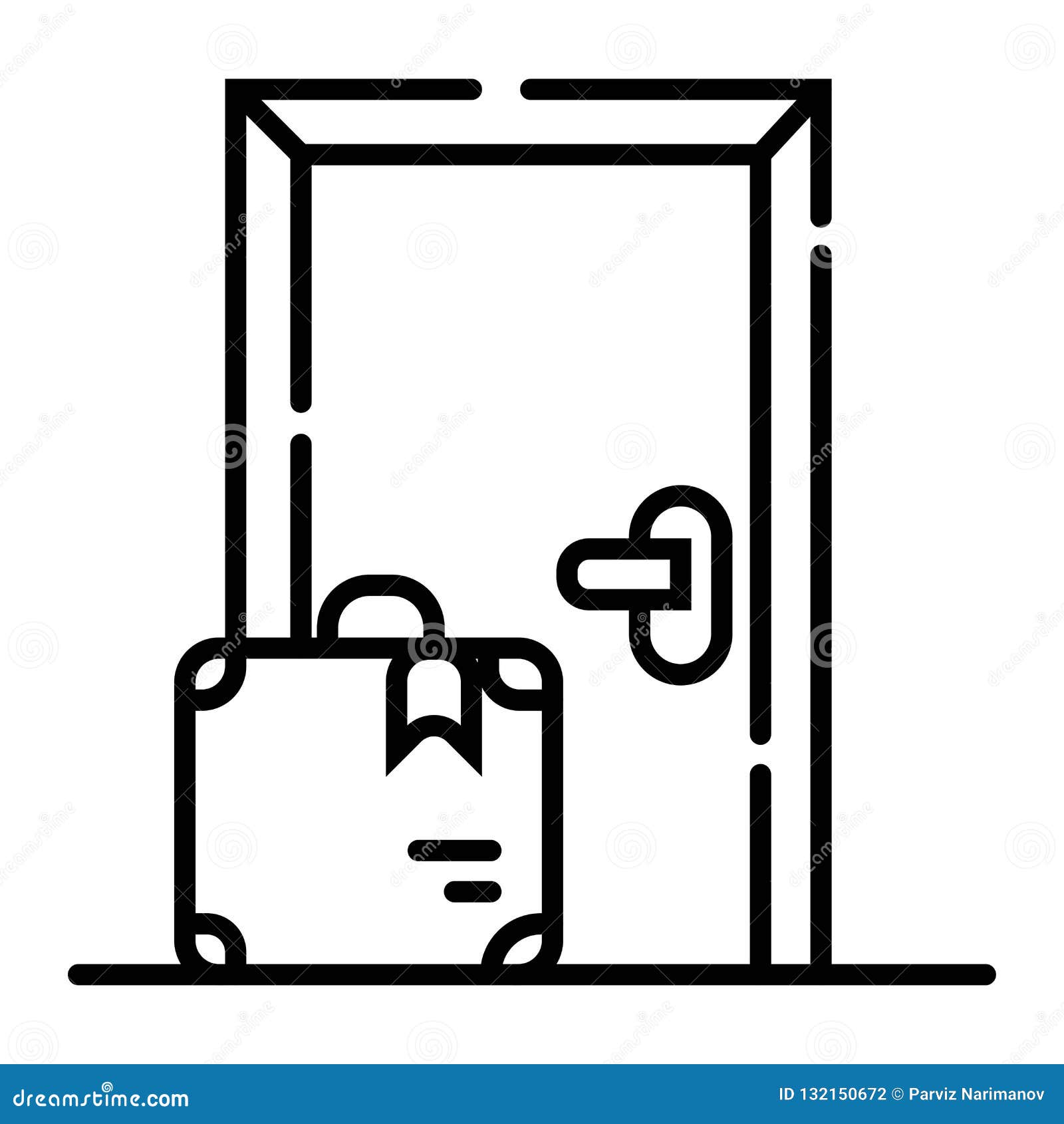 Package front of the door stock illustration. Illustration of concept ...