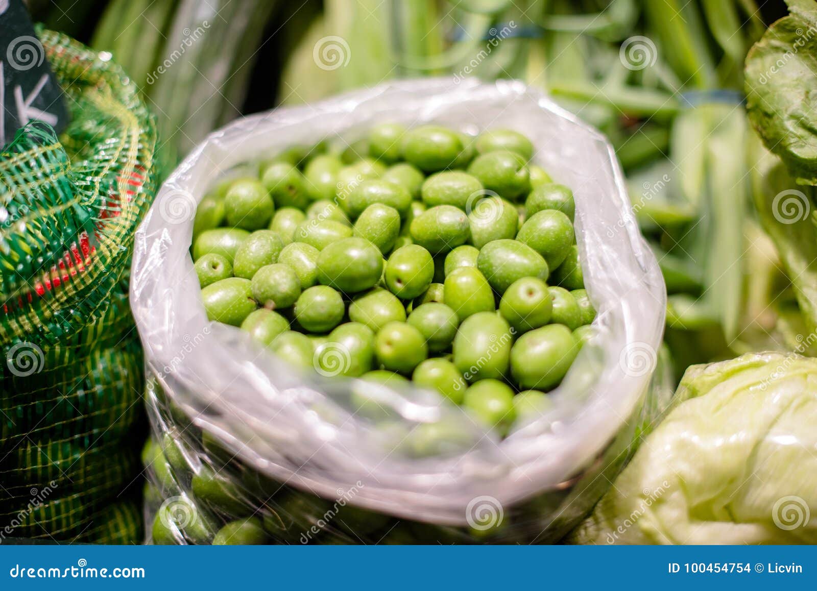 A Package with Green Olives Stock Photo - Image of trade, mediterranean ...