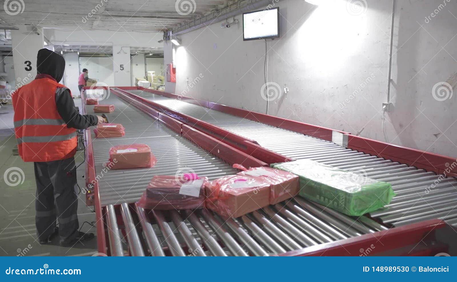 Package handling stock footage. Video of distribution - 148989530