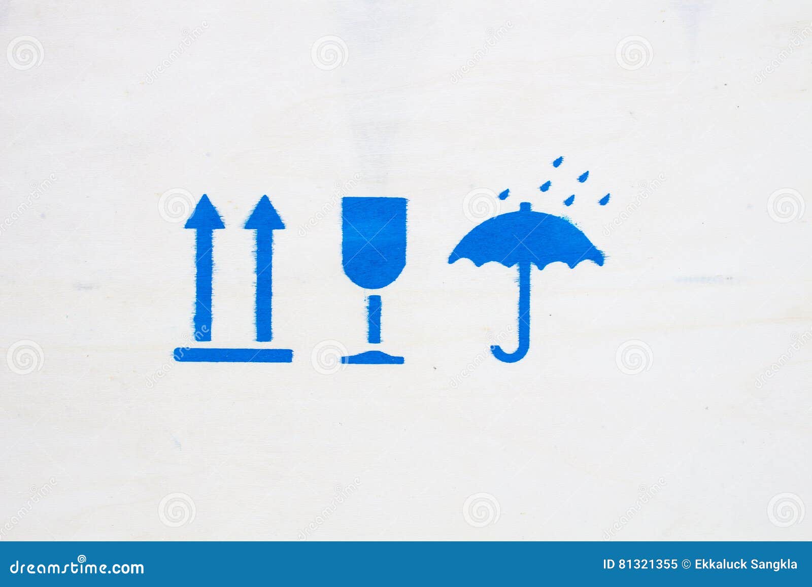 The Package Handling Symbol on Wood Box Stock Image - Image of handle ...