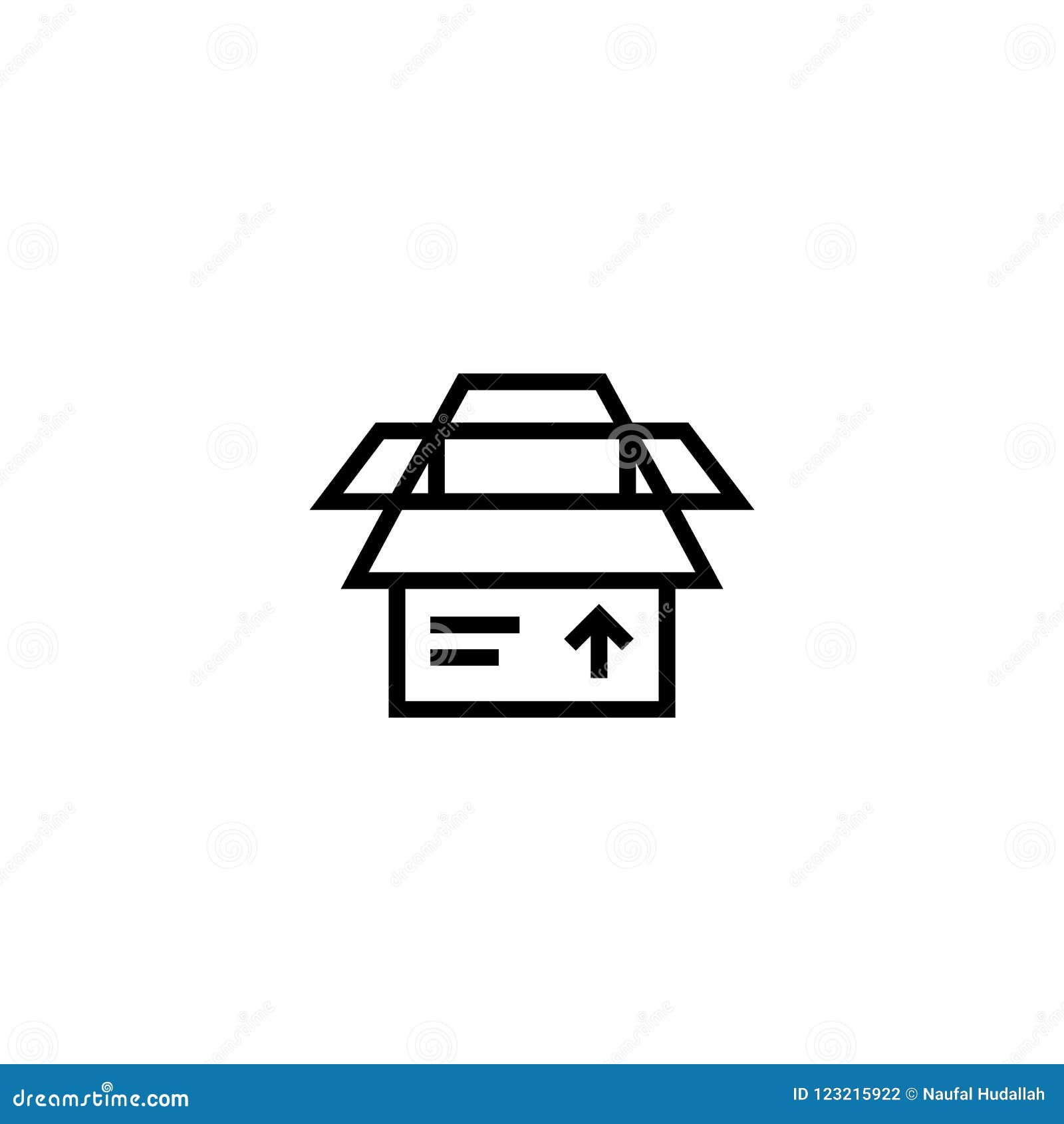 Package Icon. Opened Cardboard Box Symbol. Relocation and Delivery ...
