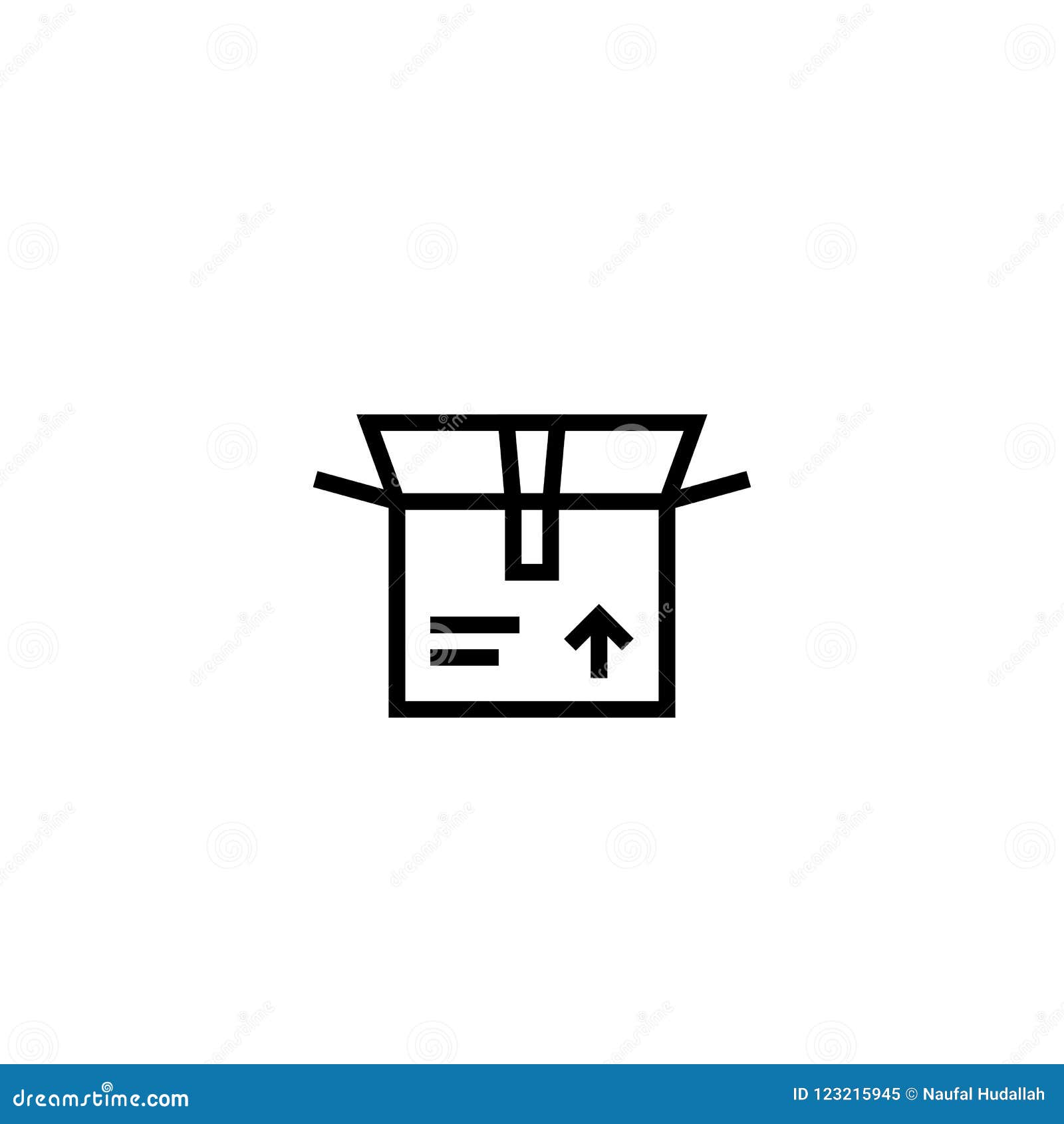 Package Icon. Opened Cardboard Box Symbol. Relocation and Delivery ...