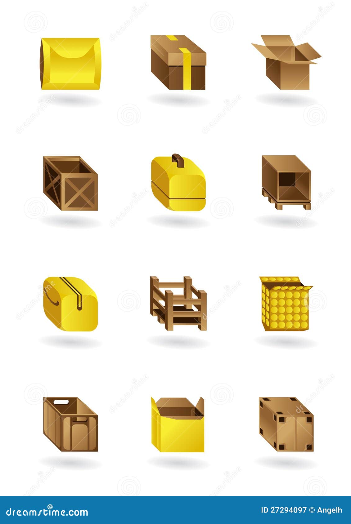 Package icons set stock vector. Illustration of goods - 27294097