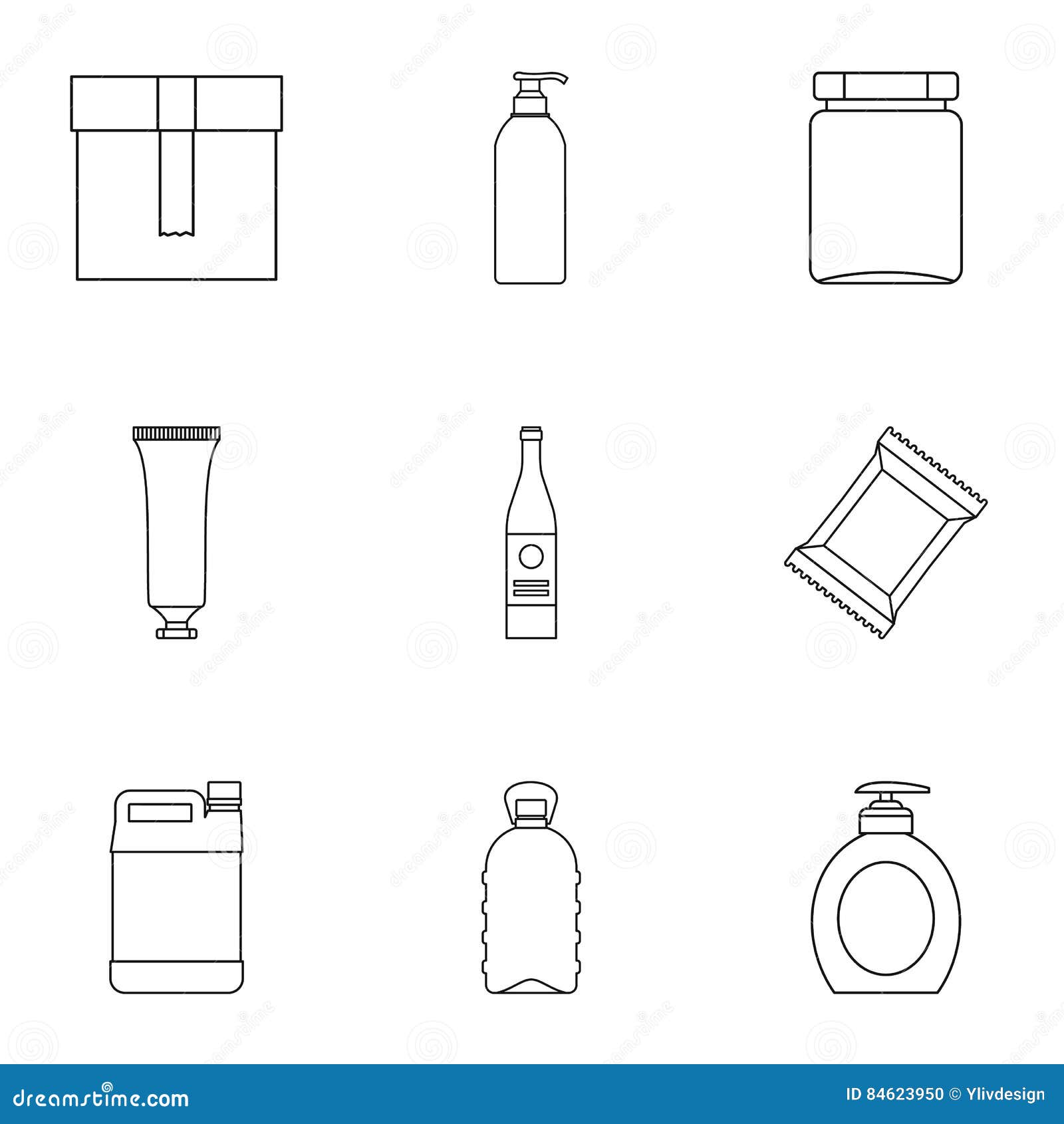Package Icons Set, Outline Style Stock Vector - Illustration of ...