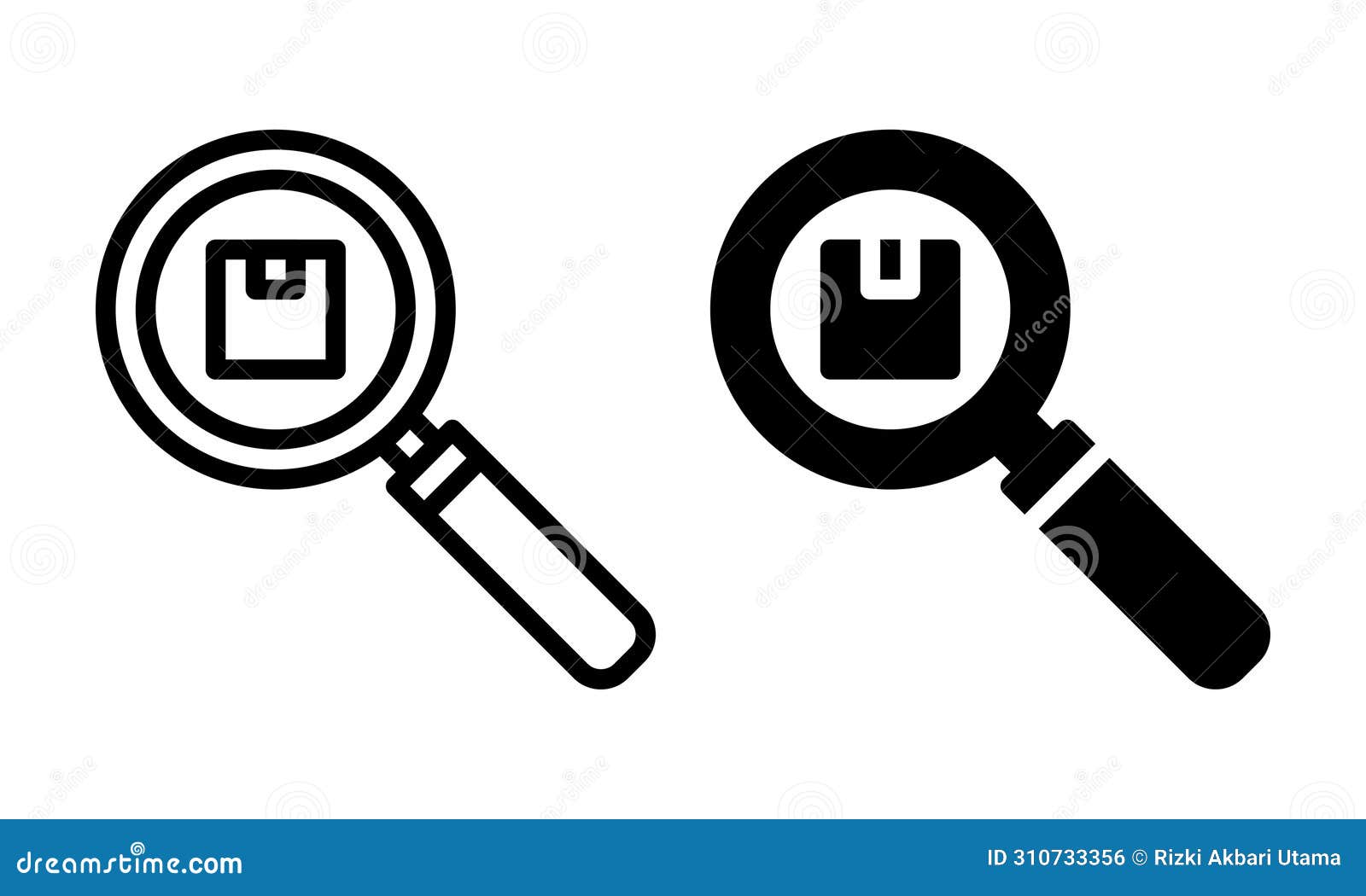 Package Inspection Icon with Outline and Glyph Style. Stock Vector ...