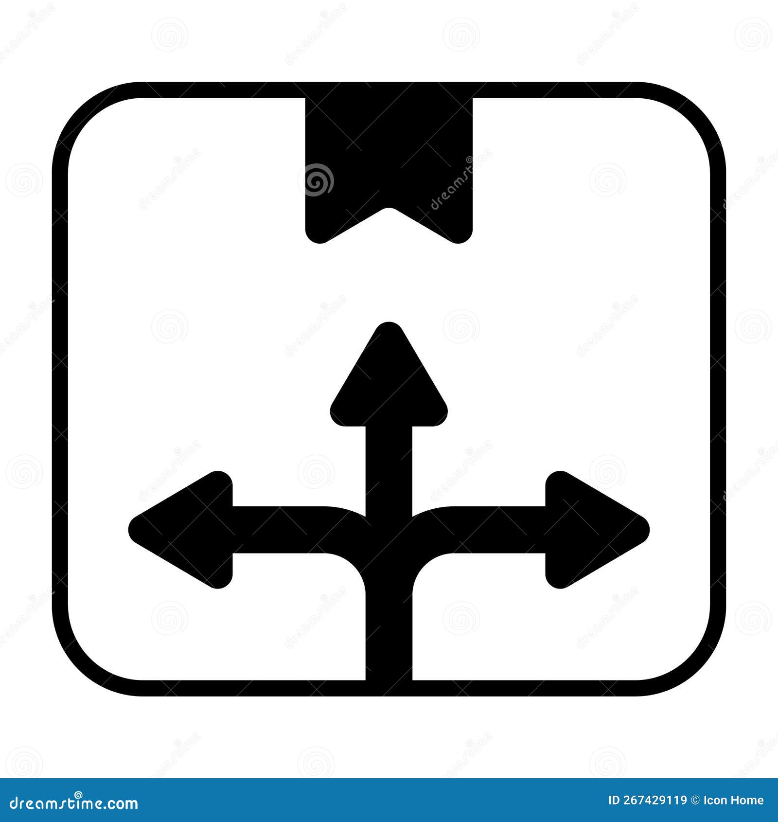 Package with Intersection Arrow Concept of Delivery Route Stock Vector ...