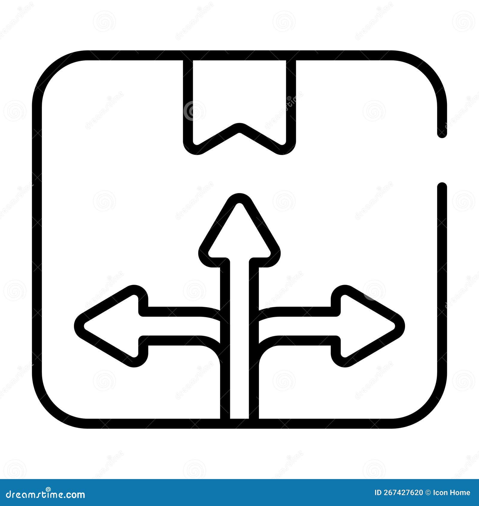 Package with Intersection Arrow Concept of Delivery Route Stock Vector ...