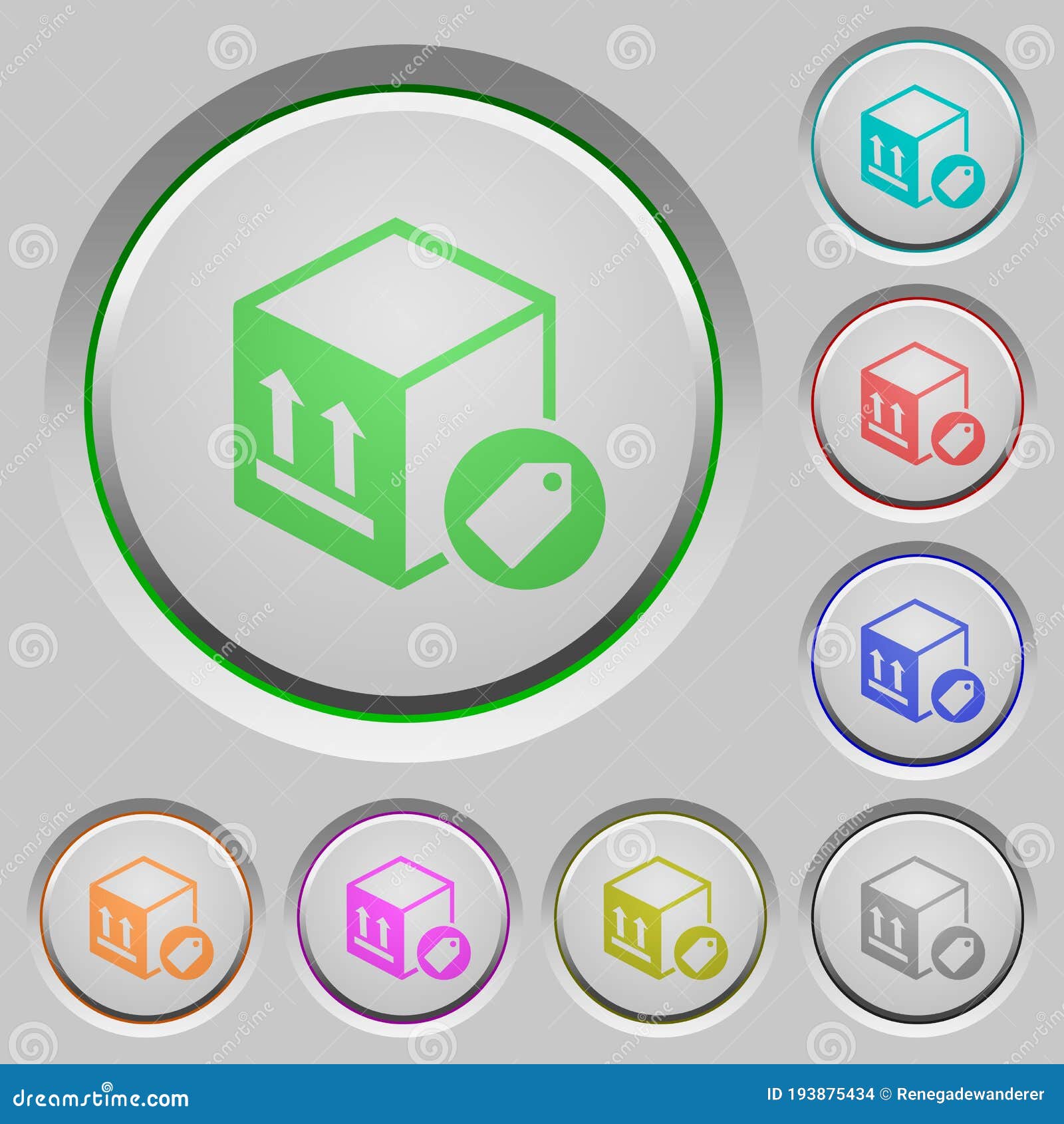 Package Labeling Push Buttons Stock Illustration - Illustration of ...