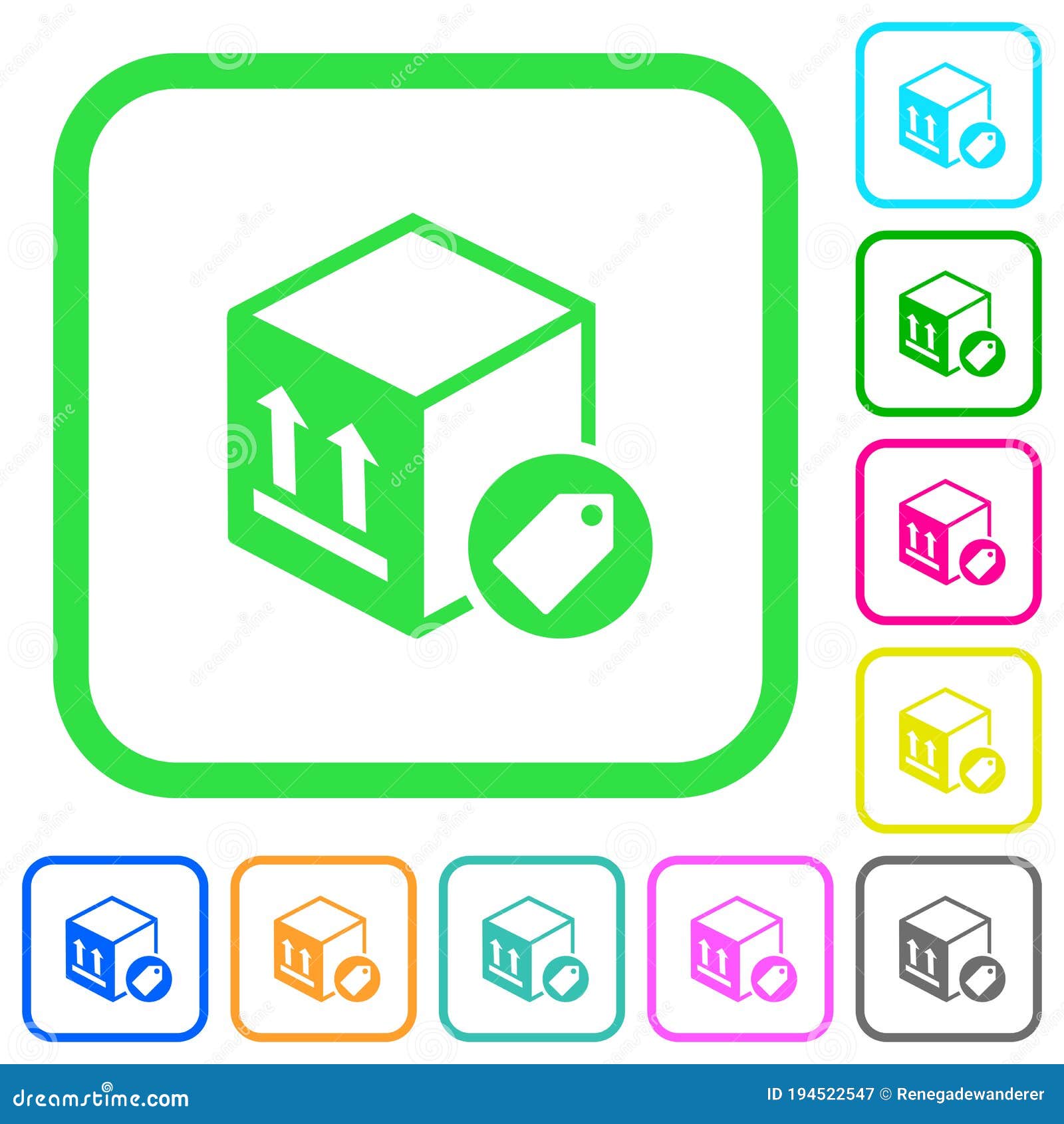 Package Labeling Beveled Buttons Vector Illustration | CartoonDealer ...