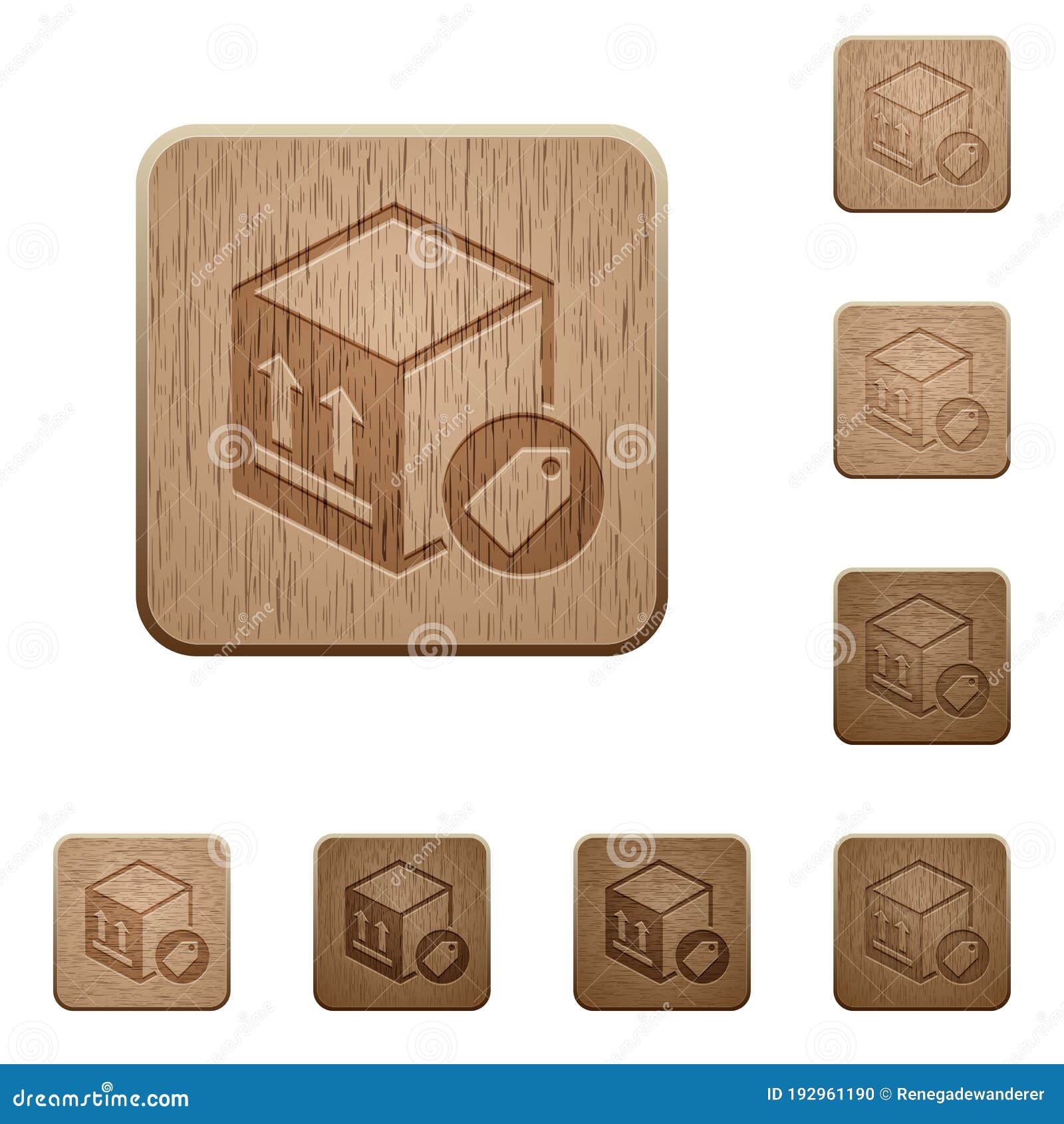 Package Labeling Wooden Buttons Stock Vector - Illustration of ...