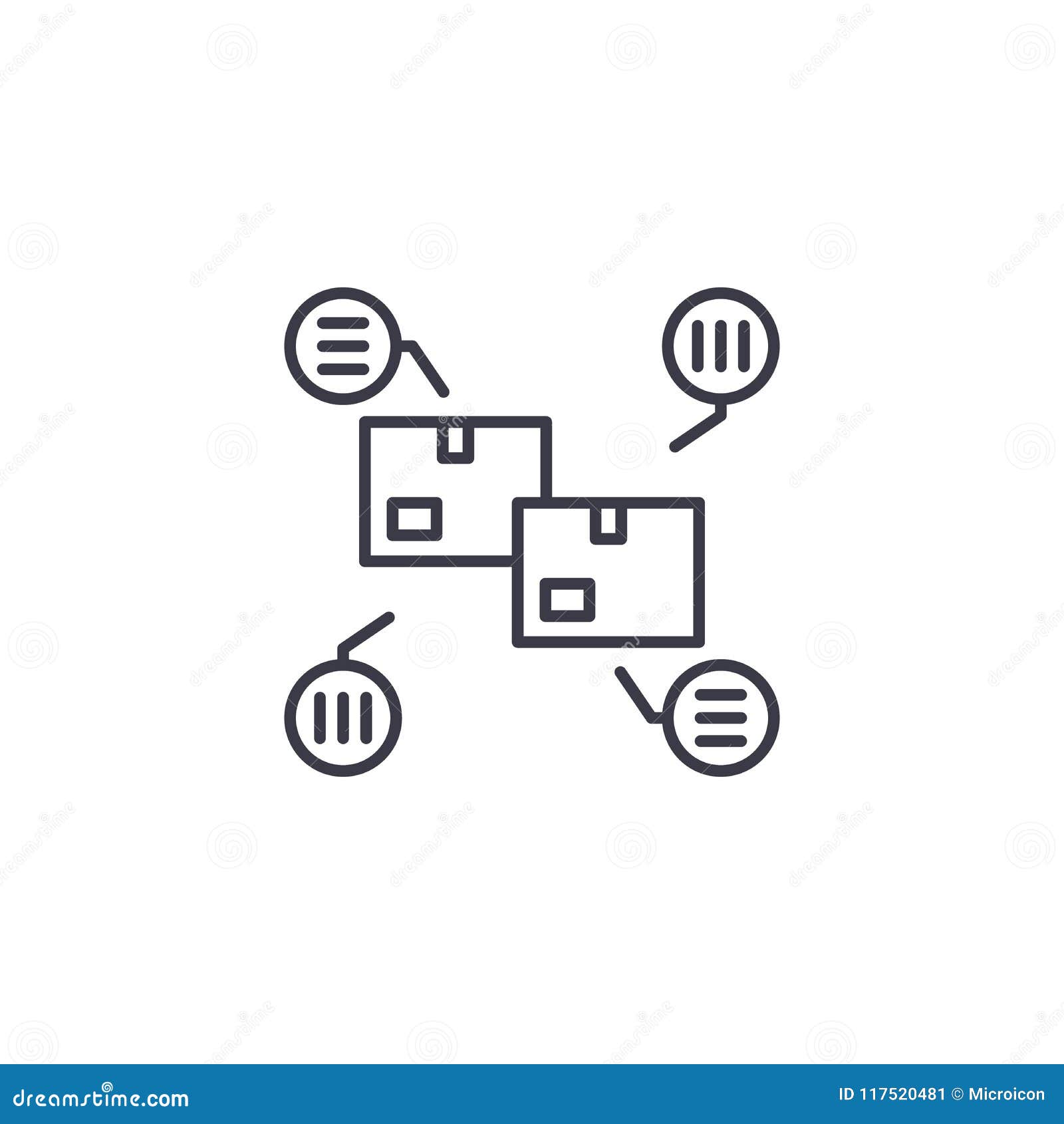 Package Labels Linear Icon Concept. Package Labels Line Vector Sign ...