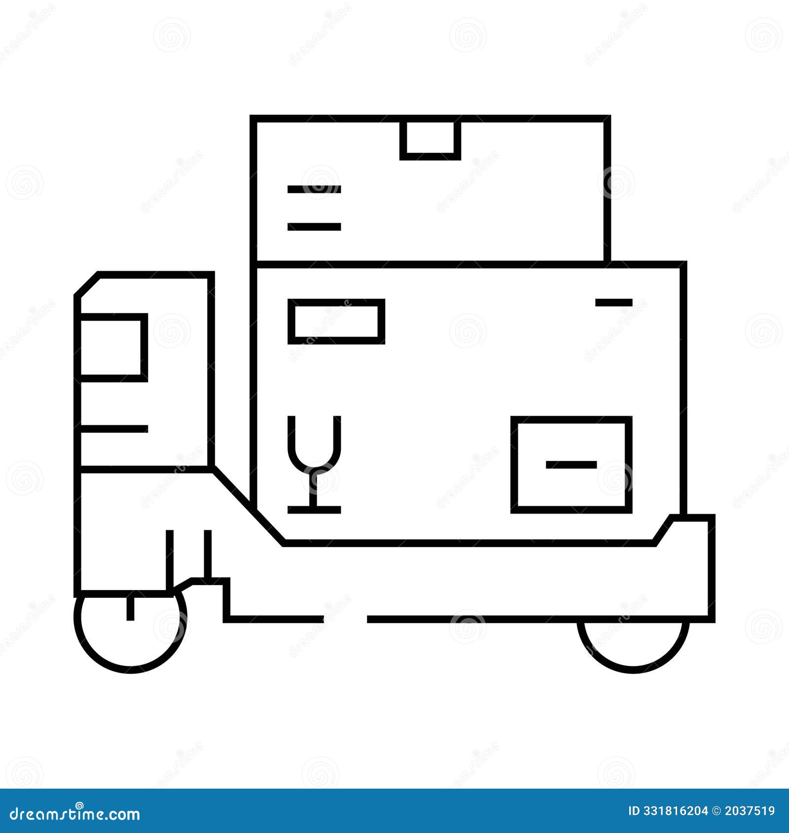 Package Loading Autonomous Delivery Line Icon Vector Illustration Stock ...