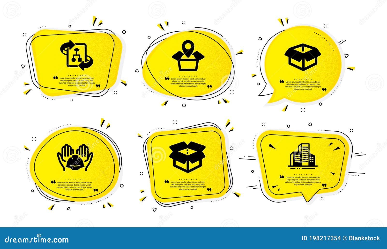 Package Location, Builders Union and Opened Box Icons Set. Open Box ... Package Location, Builders Union and Opened Box Icons Set. Open Box ...
