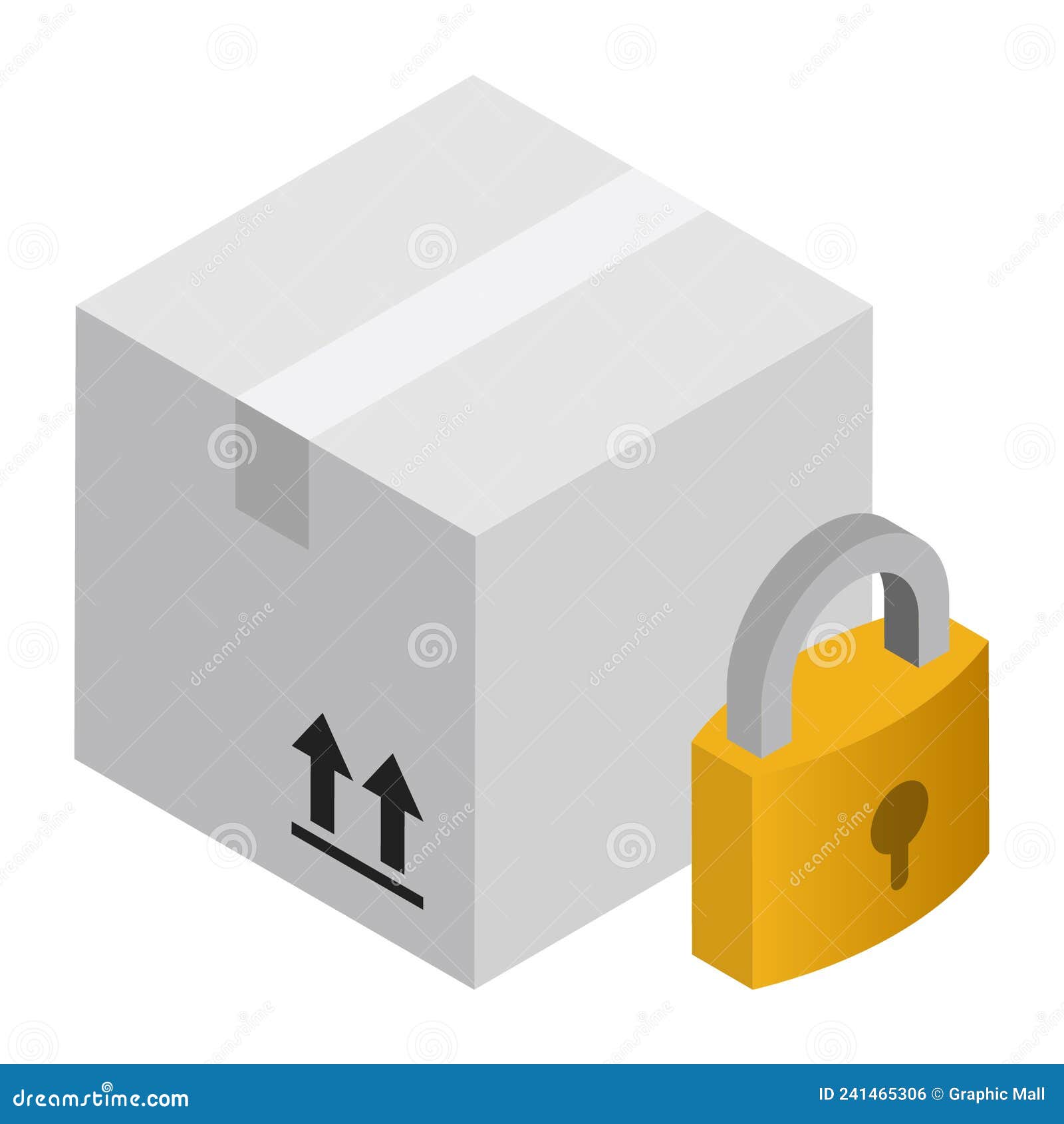 Package Lock - Isometric 3d Illustration. Stock Illustration ...