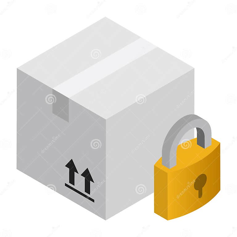 Package Lock - Isometric 3d Illustration. Stock Illustration ...