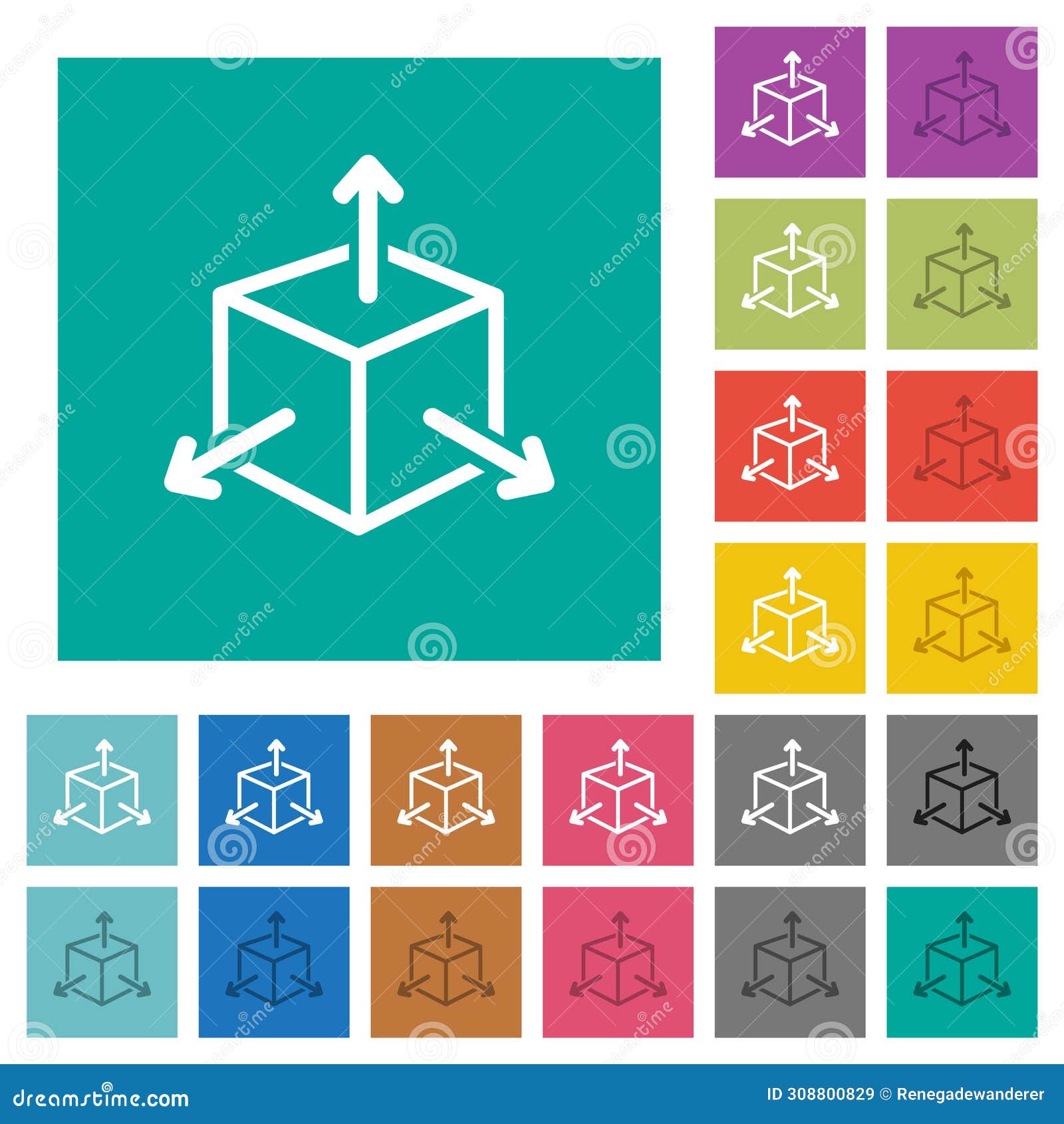 Package Logistics Outline Square Flat Multi Colored Icons Stock ...