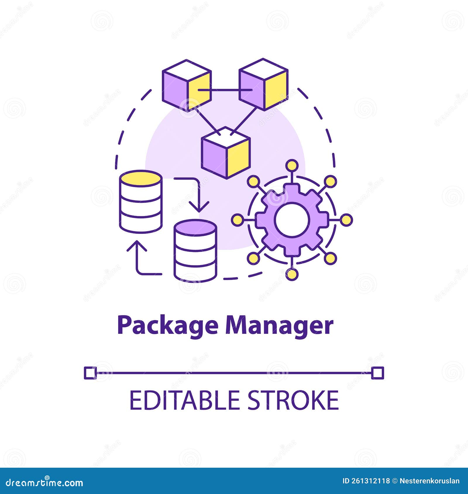 Package Manager Concept Icon Stock Vector - Illustration of tool, data ...