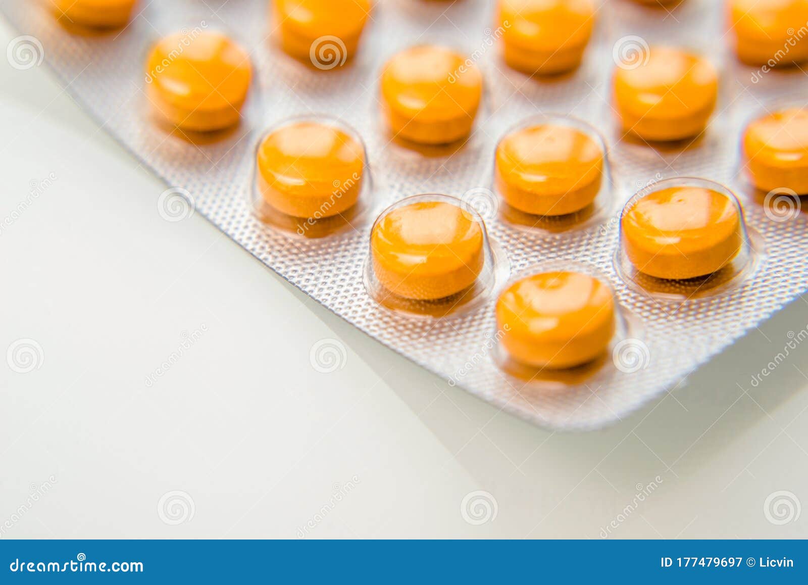 A Package of Orange Tablets Stock Image - Image of illness ...