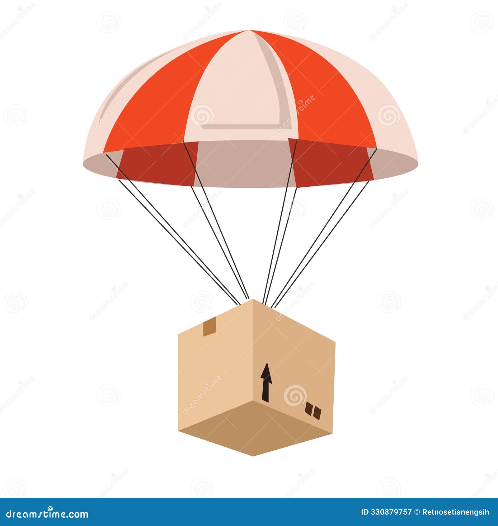 Package with parachute stock illustration. Illustration of lighting ...