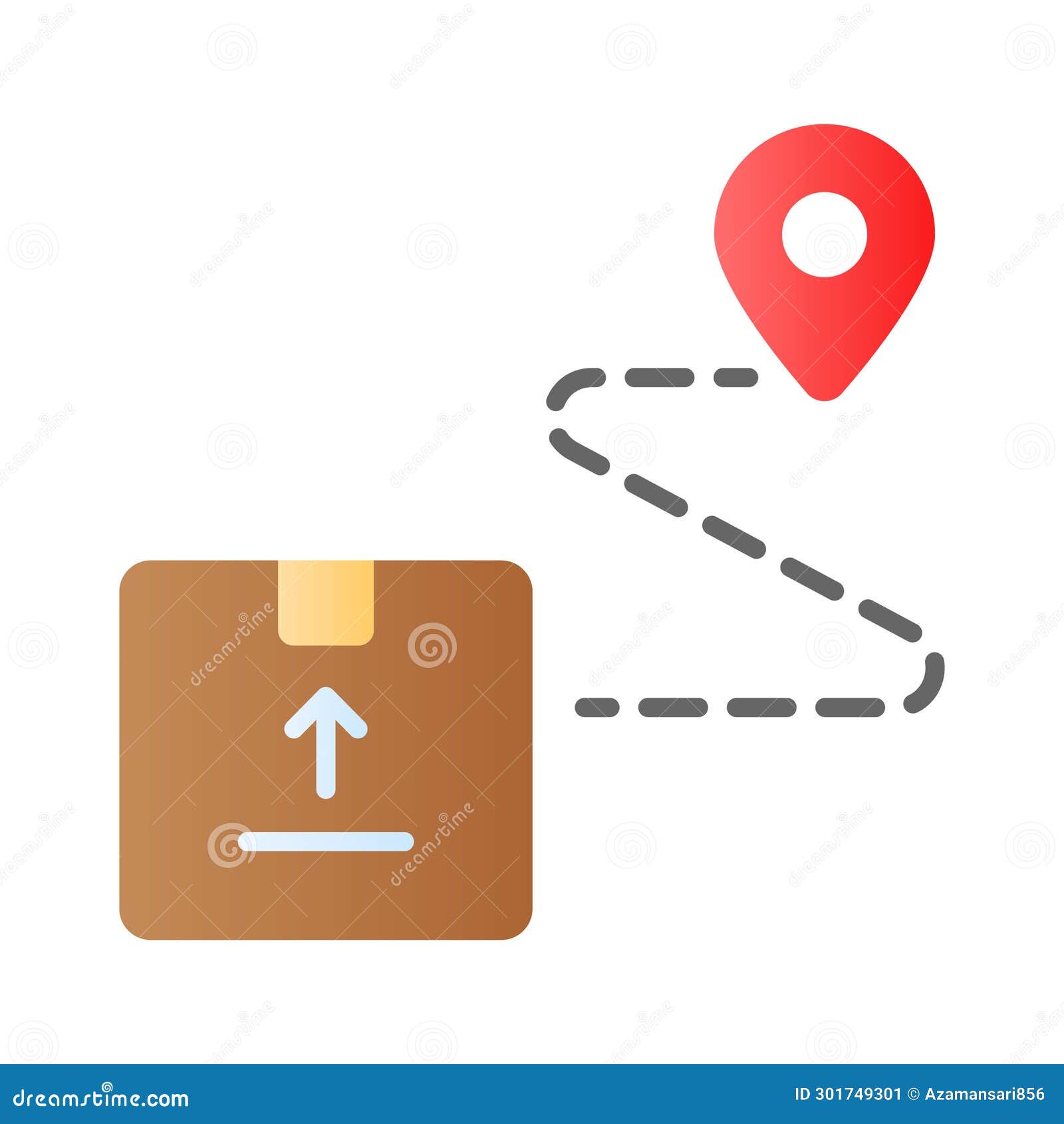 Delivery Route Cartoon Vector | CartoonDealer.com #164218005