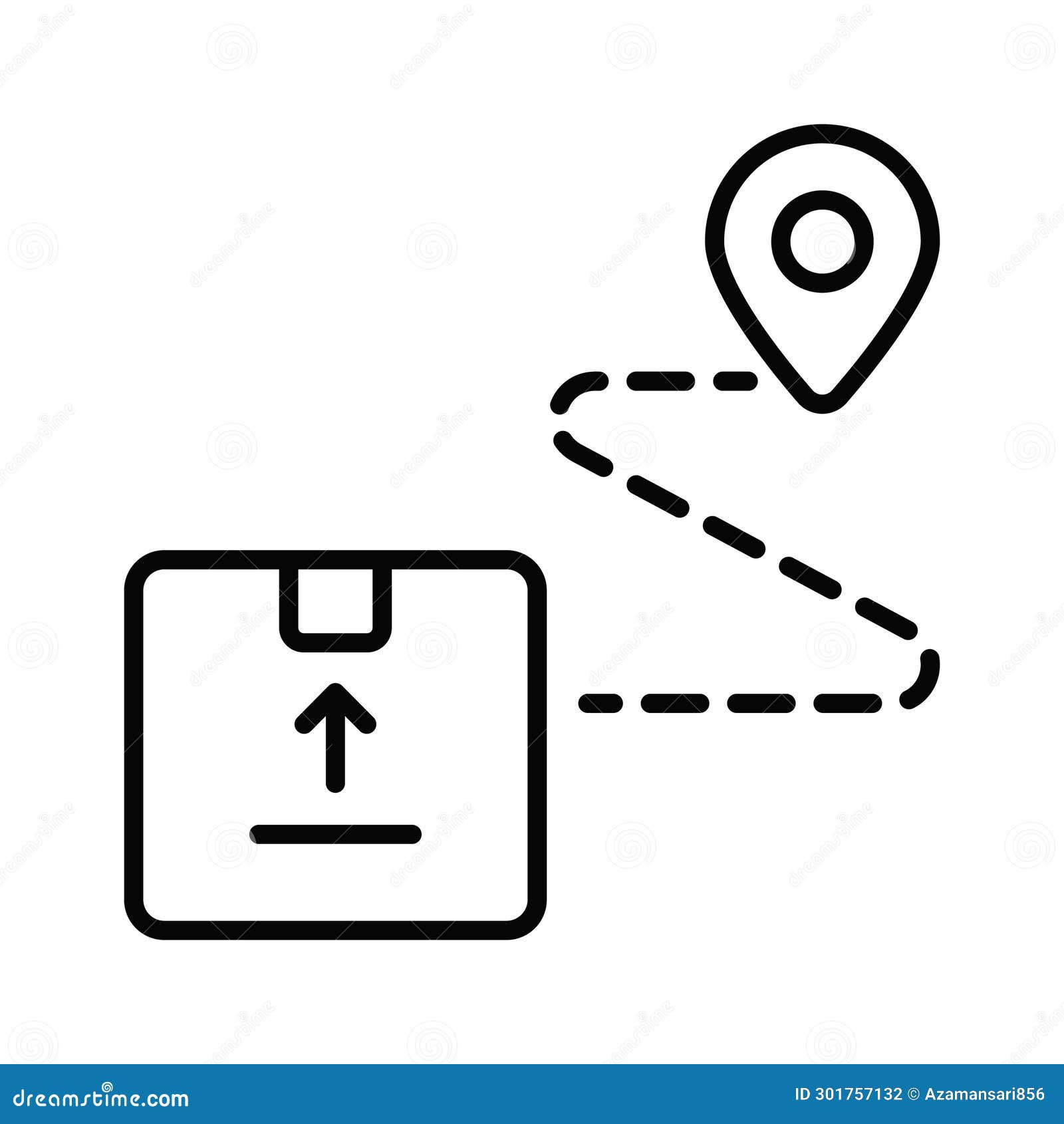 Package Parcel with Map Pin Showing Concept Icon of Delivery Route ...