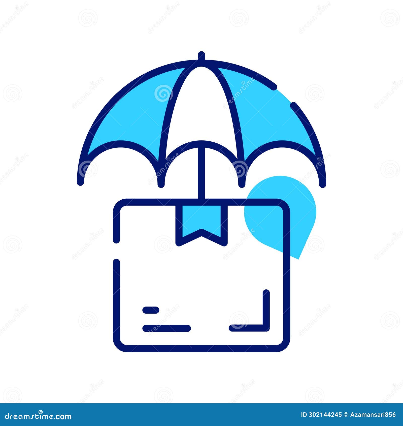 Package Parcel Under Umbrella Showing Concept Icon of Package Insurance ...