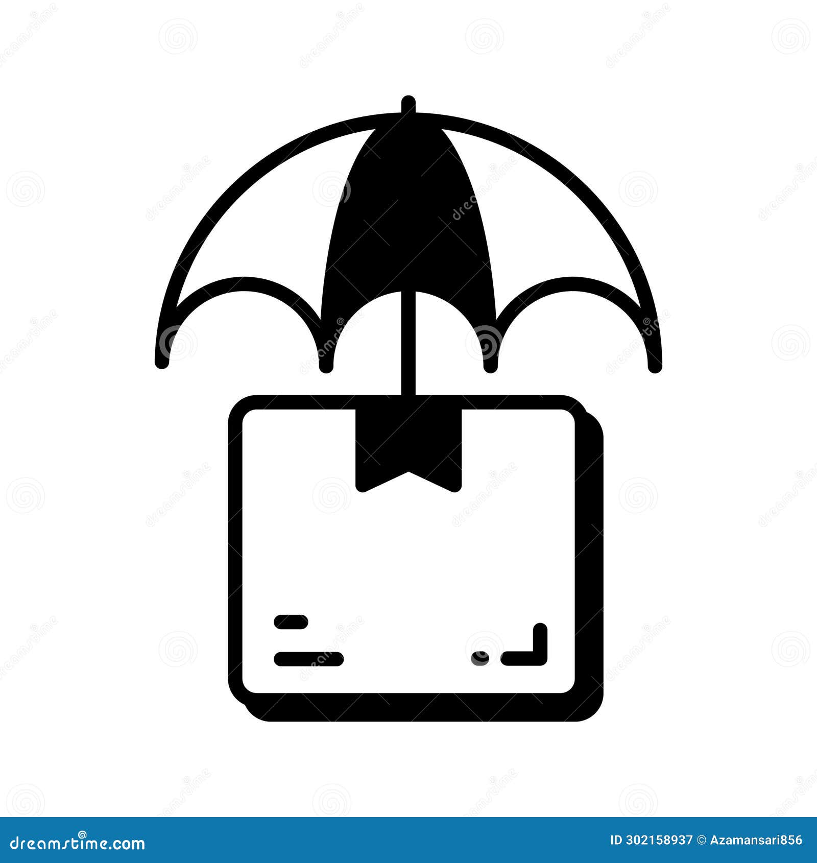 Package Parcel Under Umbrella Showing Concept Icon of Package Insurance ...