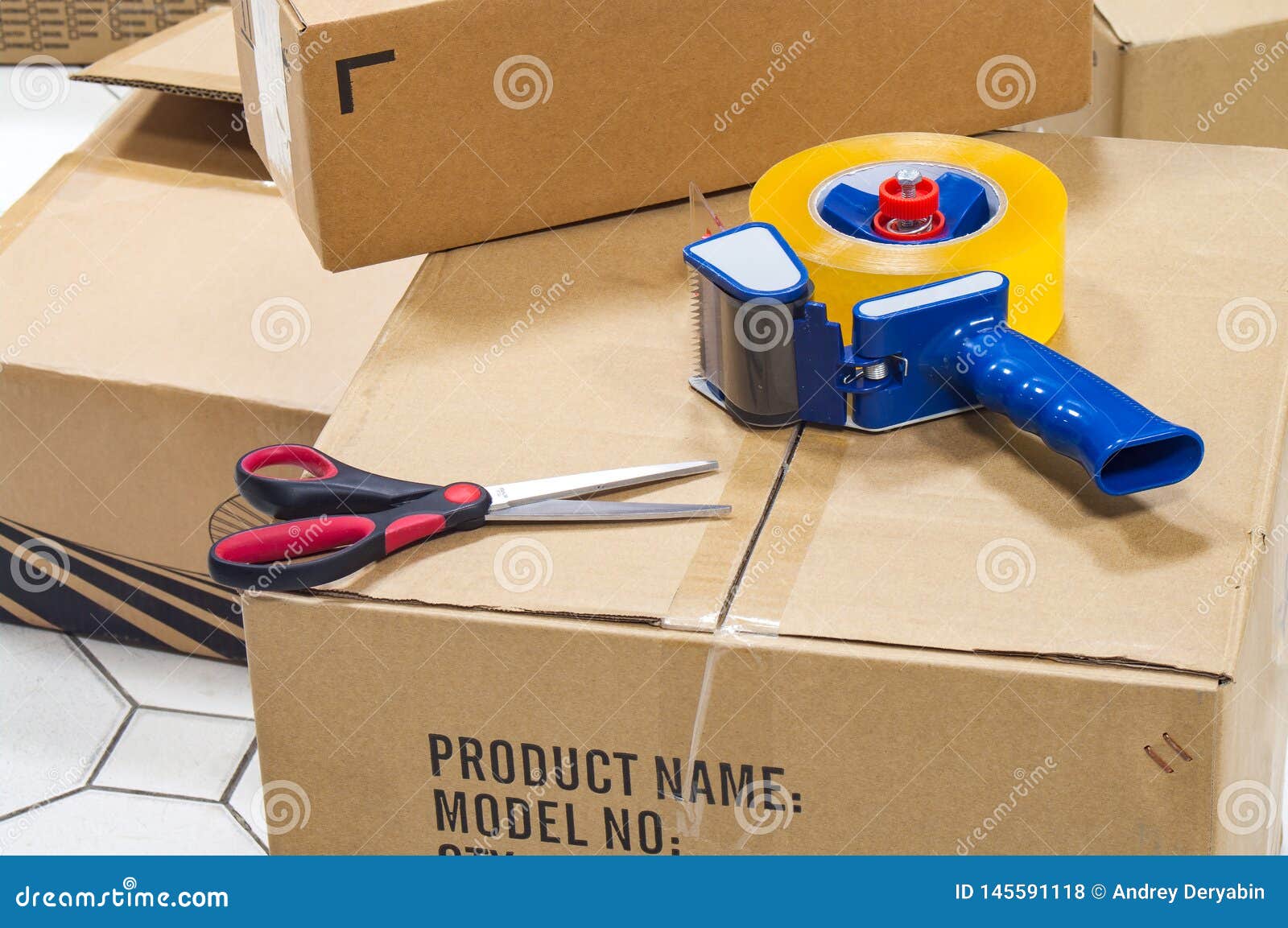 Package of parcels. stock photo. Image of card, hold - 145591118