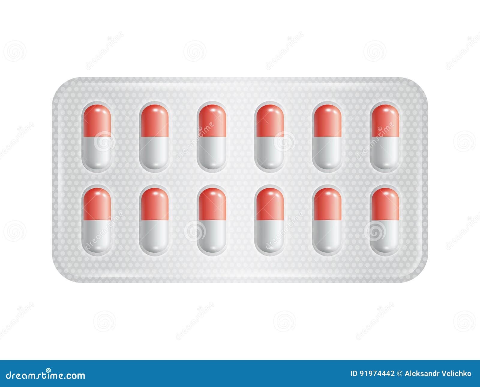 Package of Pills. Group of Realistic Red Pharmaceutical Drugs Stock ...