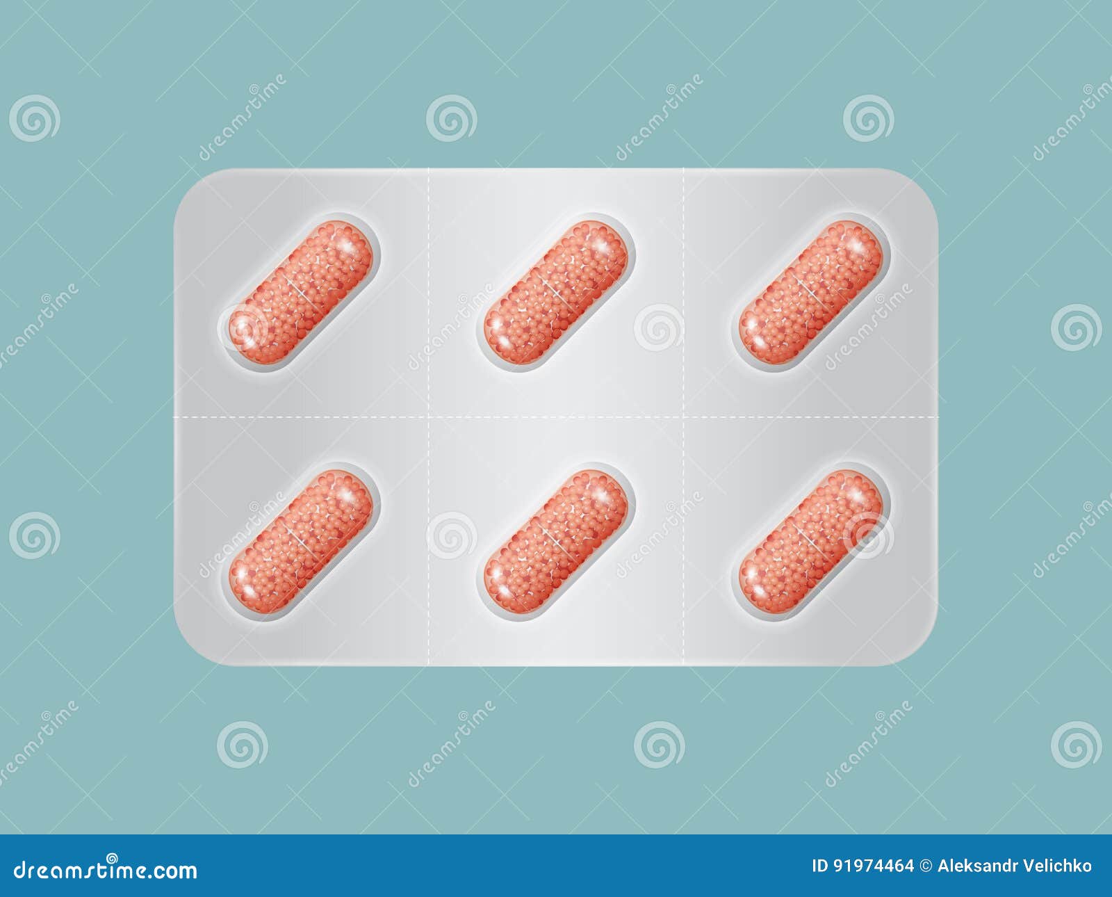 Package of Pills. Group of Realistic Red Pharmaceutical Drugs Stock ...