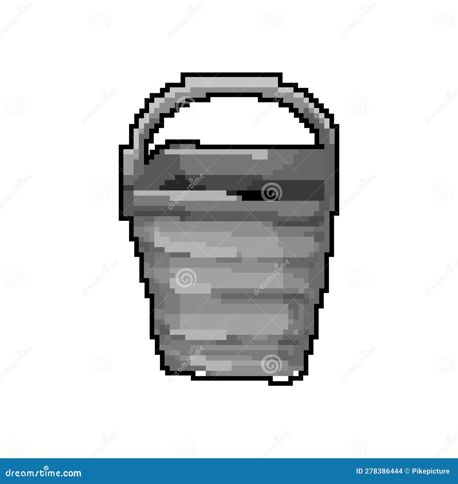 Package Plastic Bucket Container Game Pixel Art Vector Illustration ...