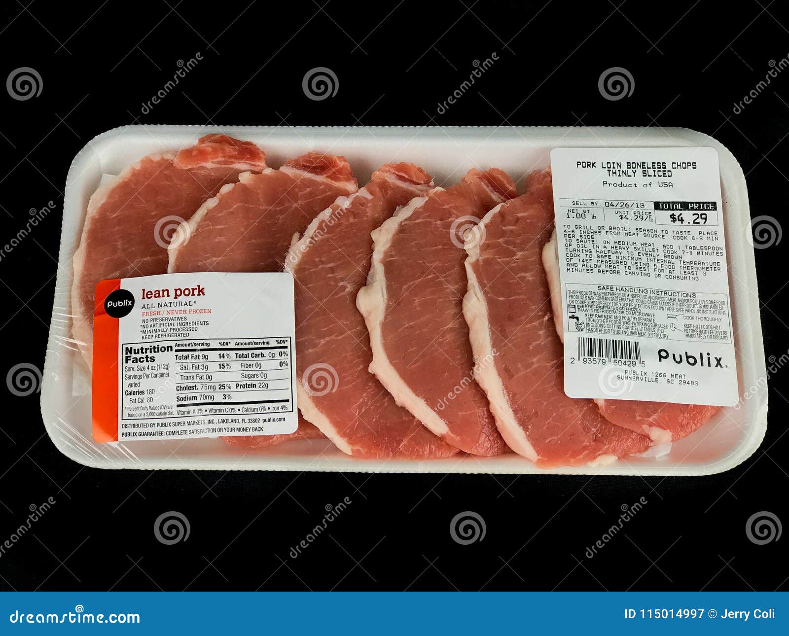 Package of Publix Lean Pork on a Black Backdrop Editorial Photography ...