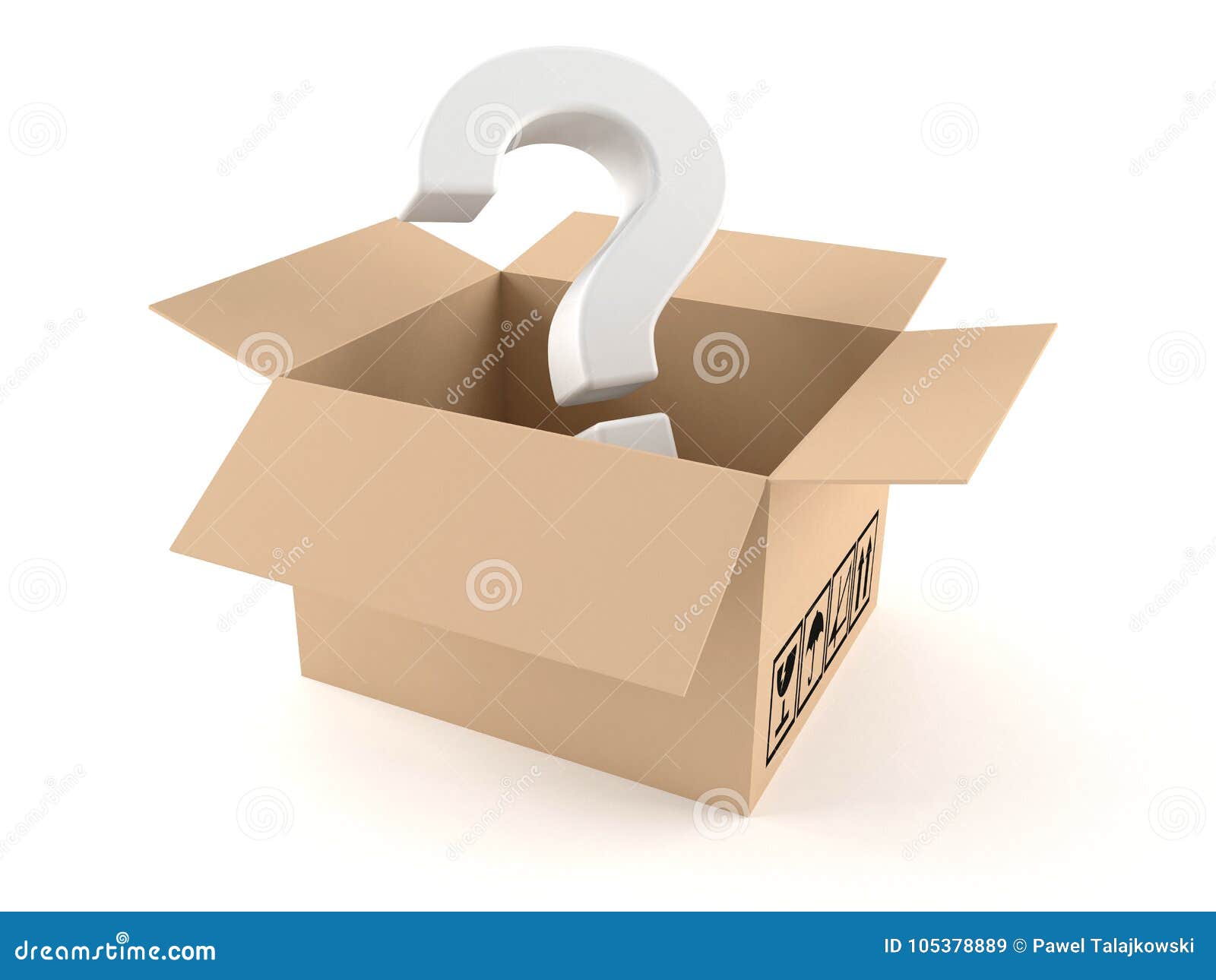 Package with question mark stock illustration. Illustration of icon ...
