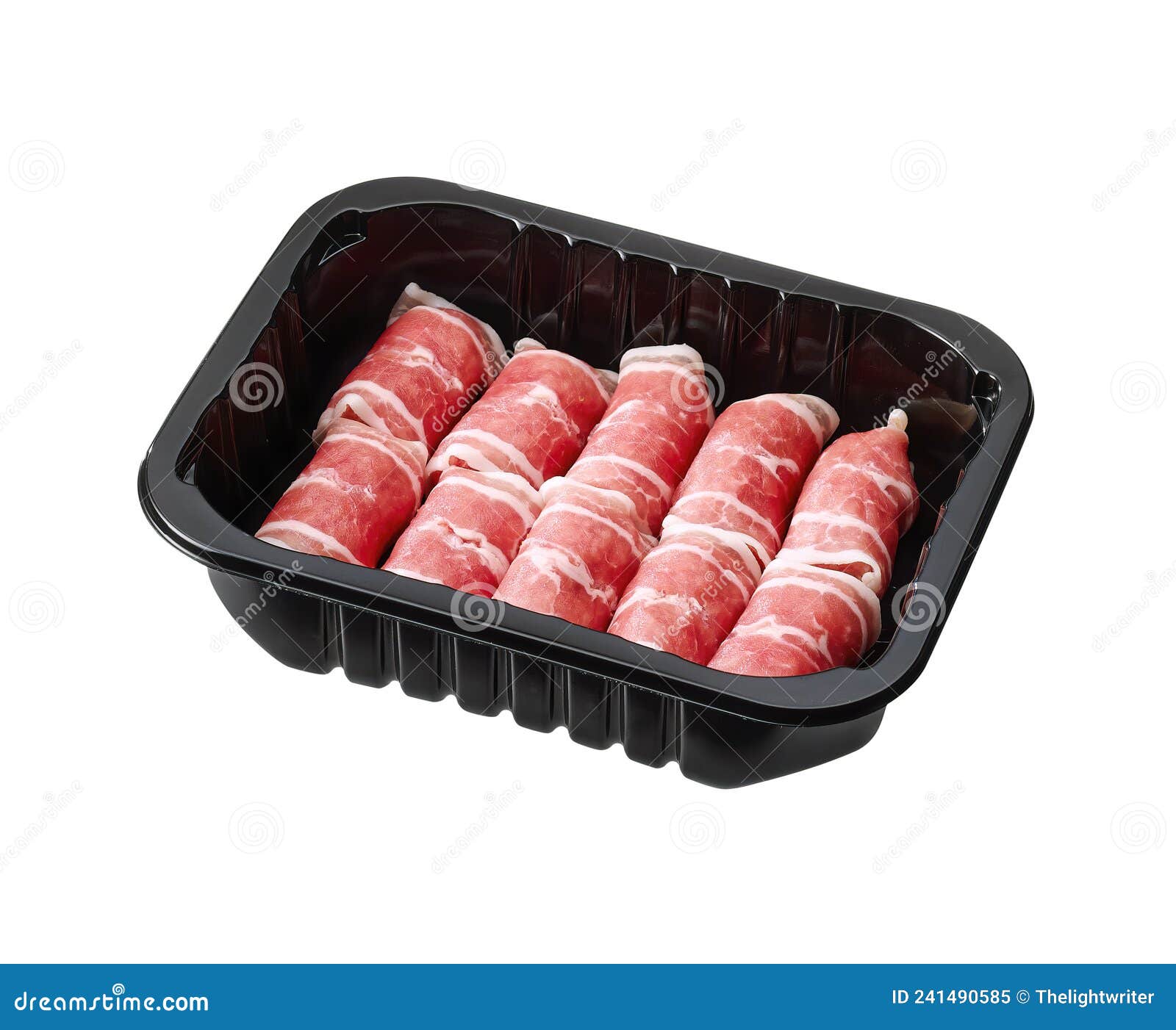 Package of Raw Meat Roll Slavink Isolated on White Background Stock ...
