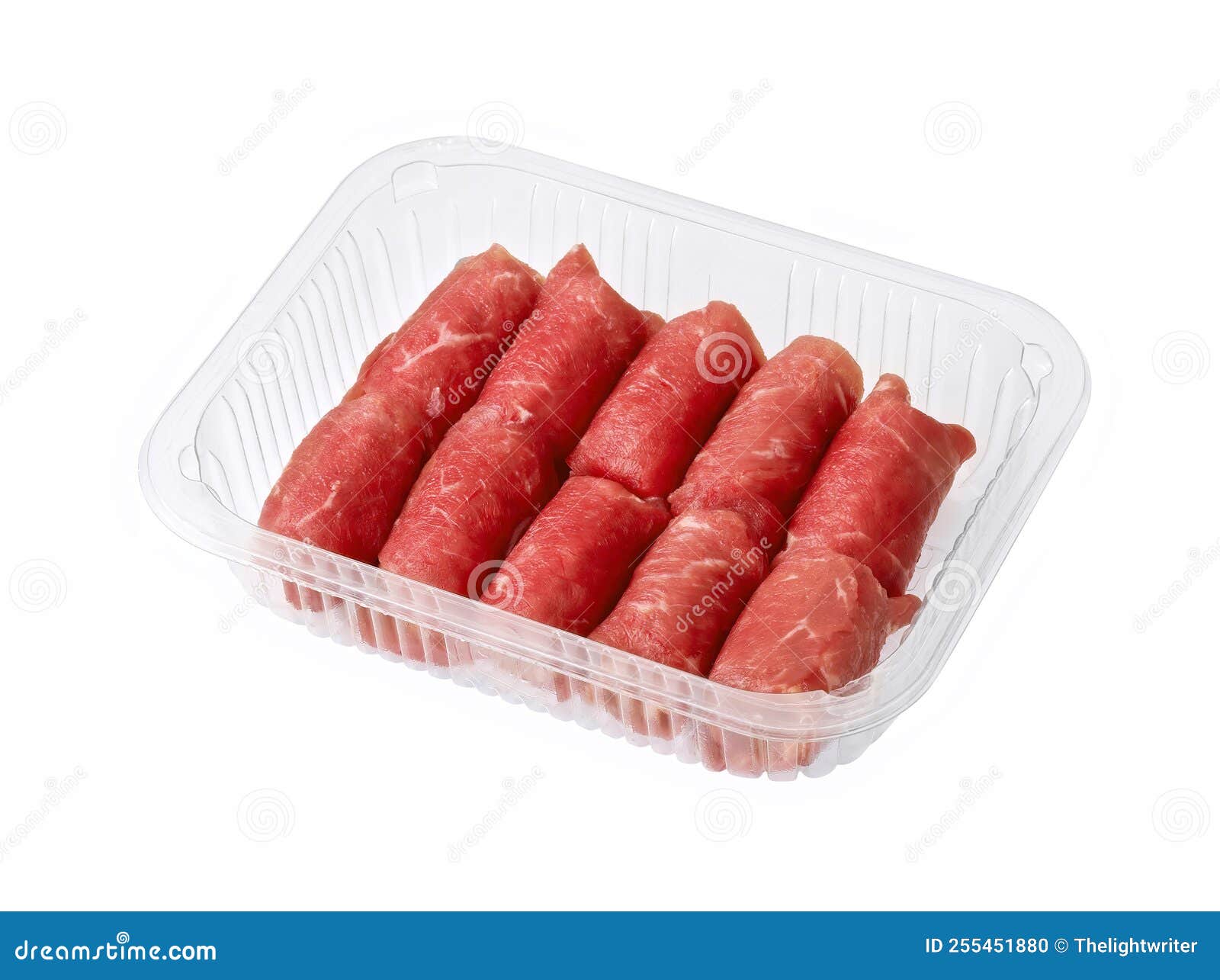 Package of Raw Meat Roll Slavink Isolated on White Background Stock ...