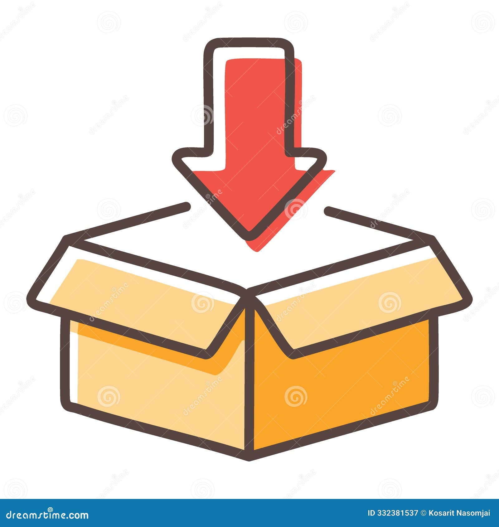 Package Receiving Icon. a Visual Representation of an Open Container ...