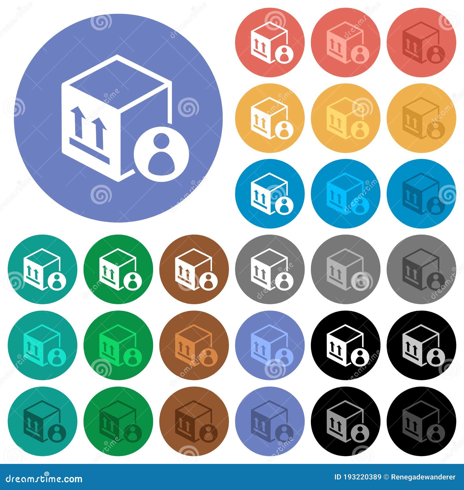 Package Recipient Round Flat Multi Colored Icons Stock Vector ...