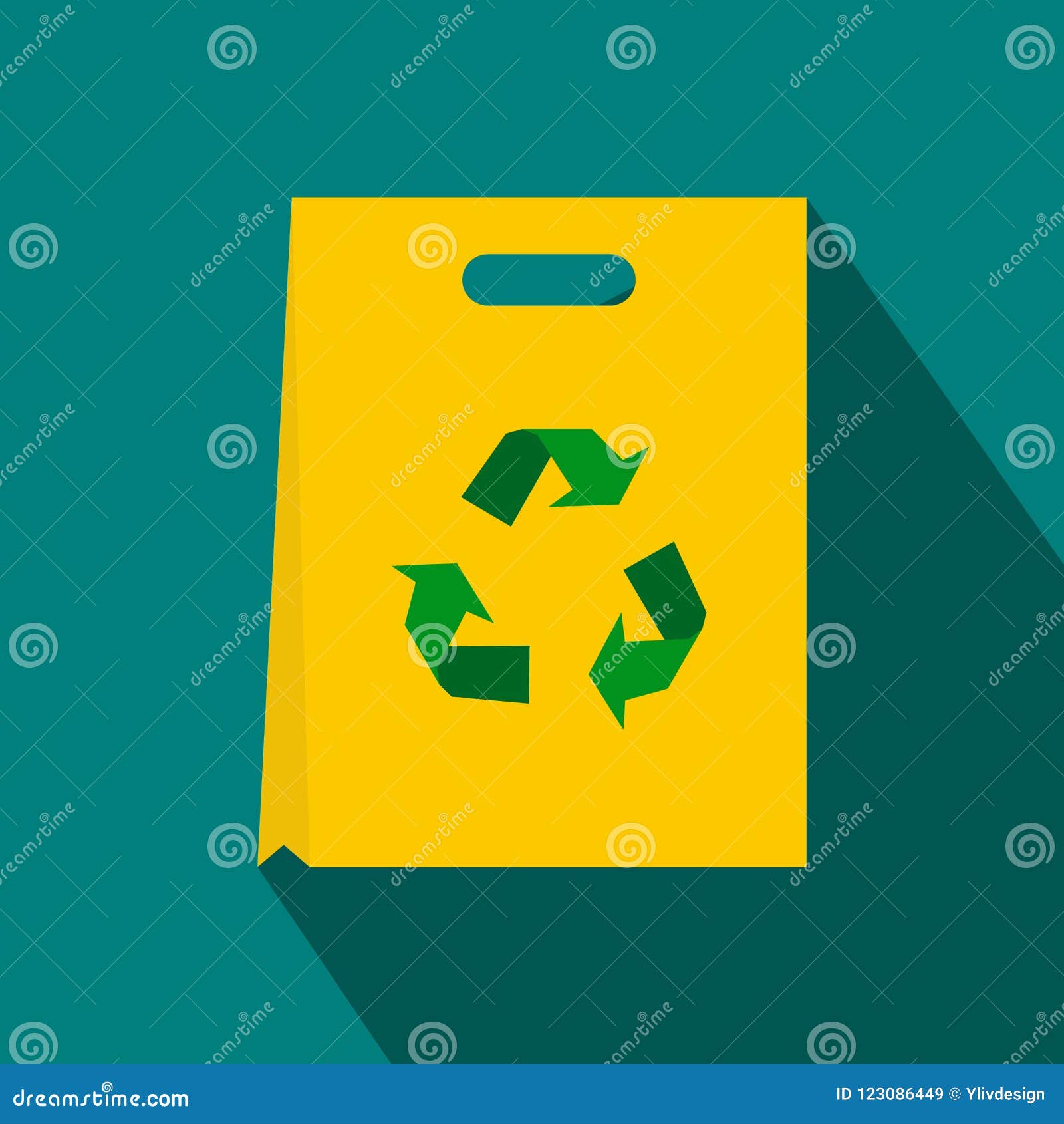 Package Recycling Icon, Flat Style Stock Illustration - Illustration of ...