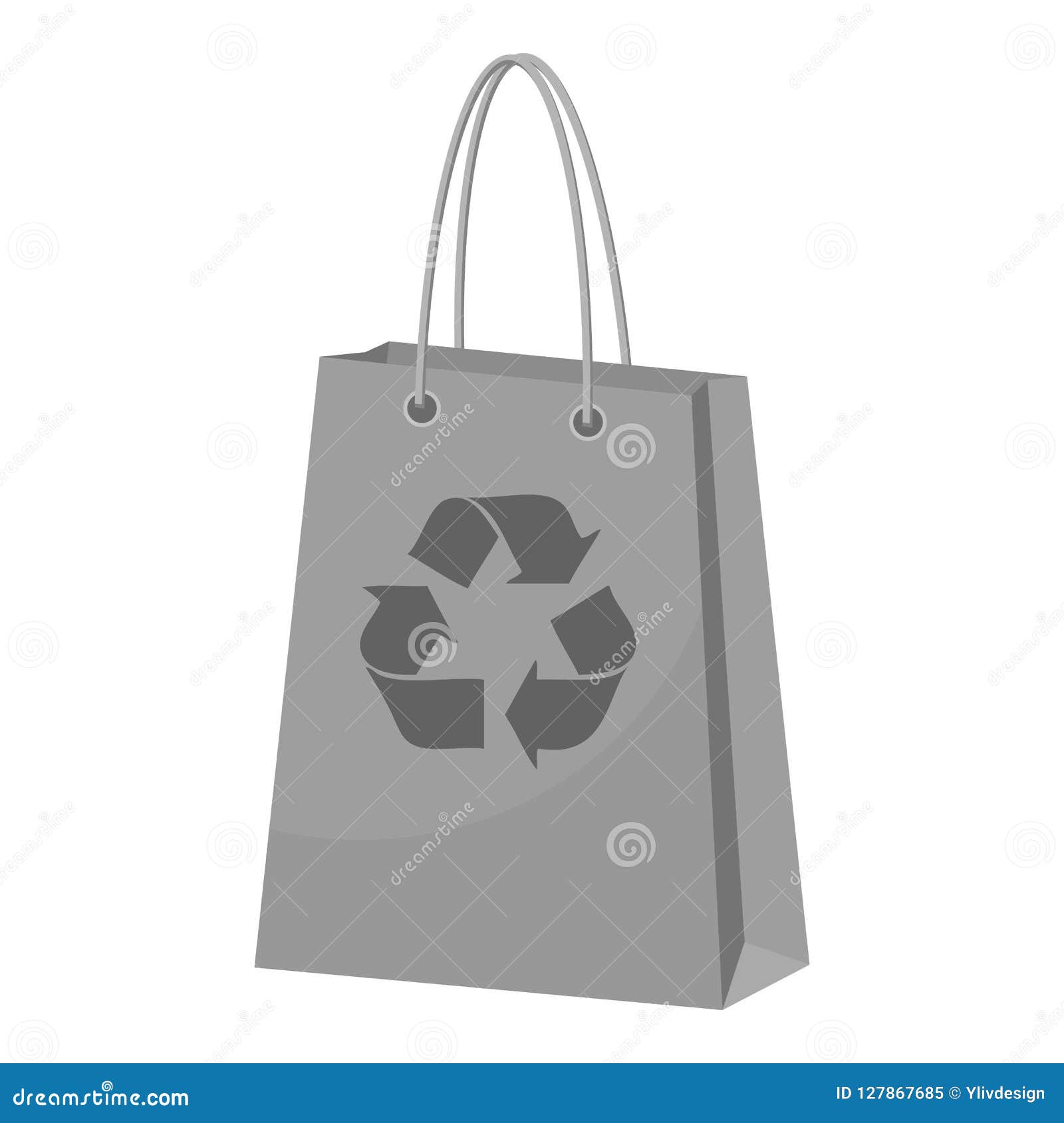 Package Recycling Icon, Gray Monochrome Style Stock Illustration ...