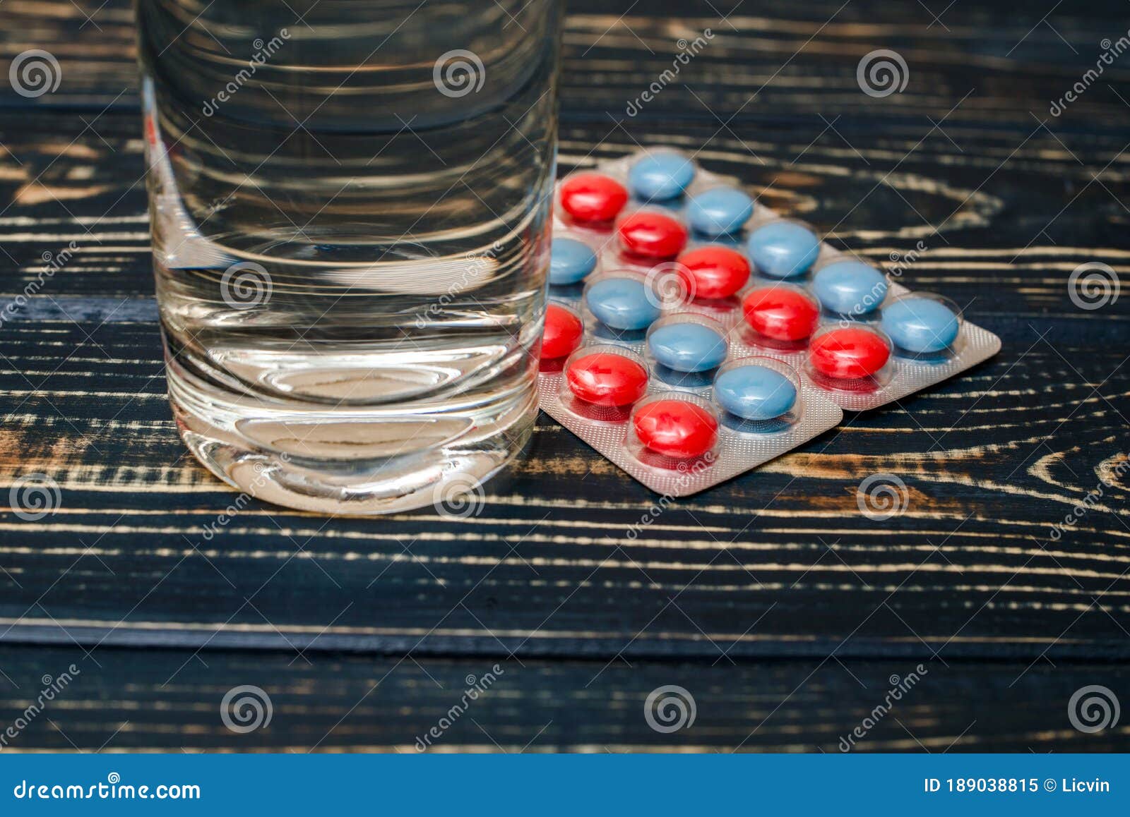 A Package of Red and Blue Tablets Stock Image - Image of vitamin ...