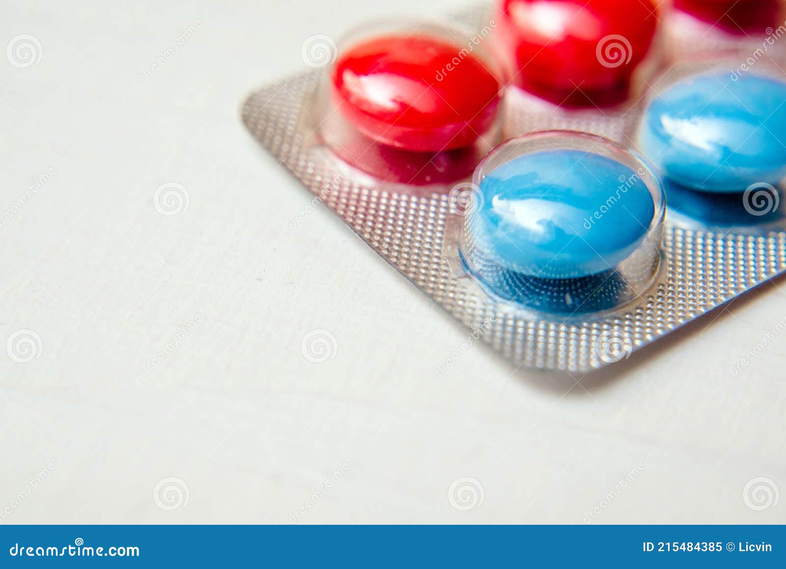 A Package of Red and Blue Tablets Stock Image - Image of medication ...