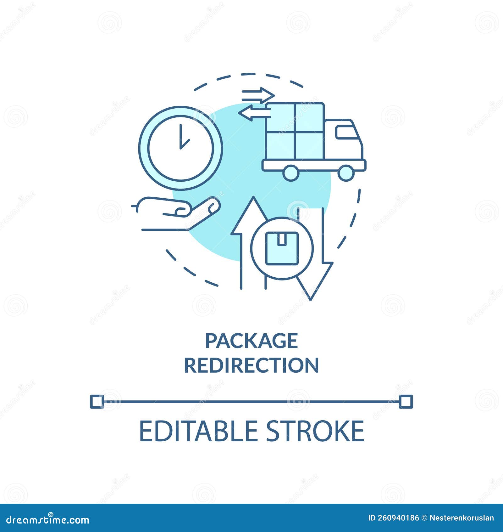 Package Redirection Turquoise Concept Icon Stock Vector - Illustration ...