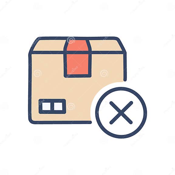 Package Rejected. Package with a Red X, Representing a Delivery ...