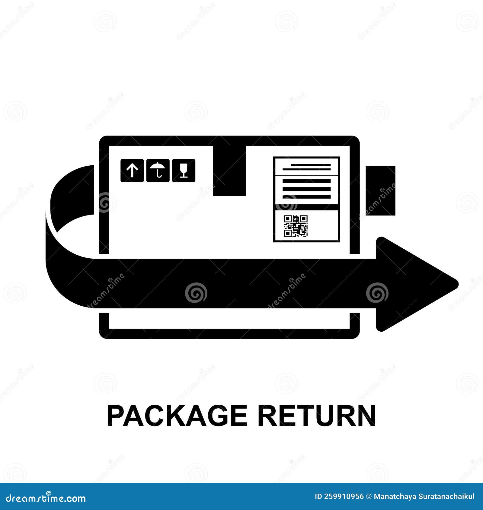 Package Return Icon, Return Policy Concept Isolated on White Background ...
