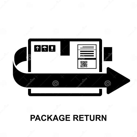 Package Return Icon, Return Policy Concept Isolated on White Background ...