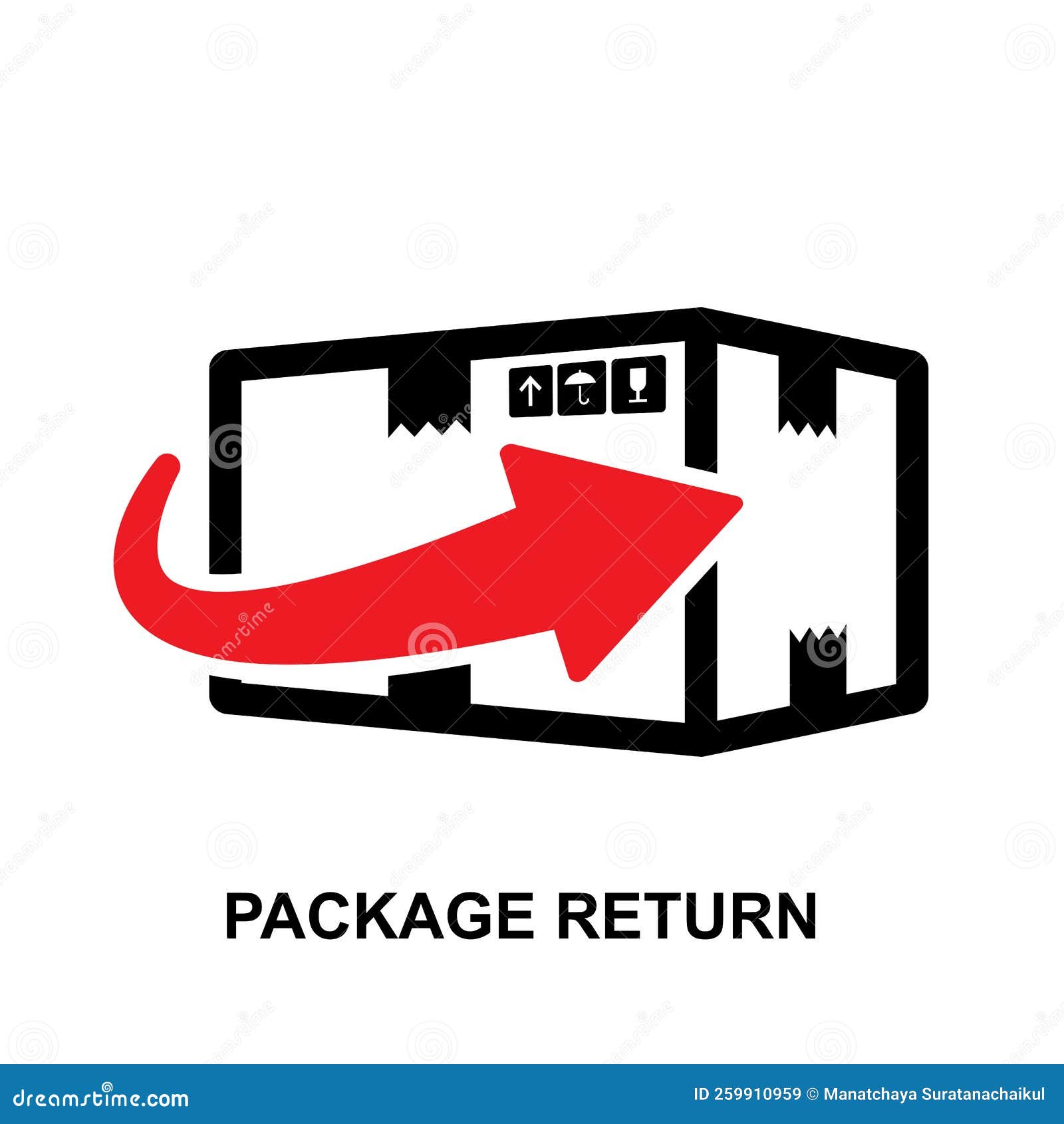 Package Return Icon, Return Policy Concept Isolated on White Background ...