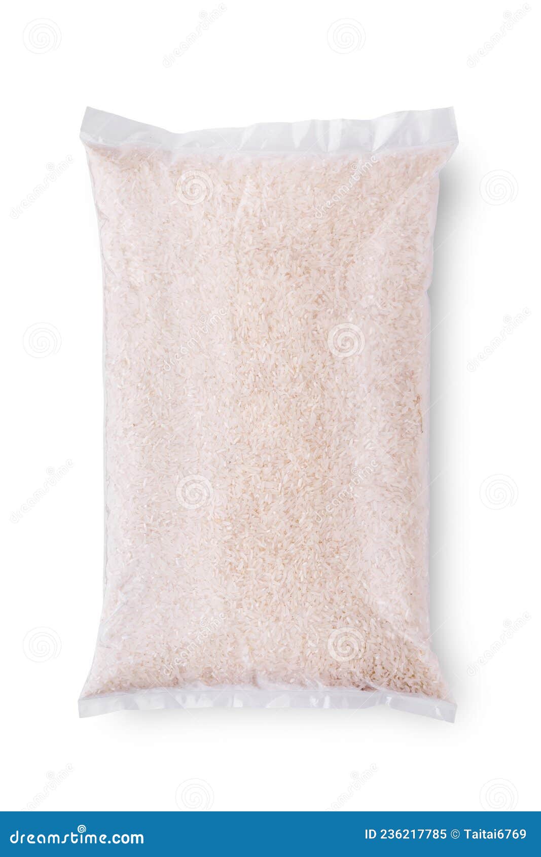 Package Rice with Plastic Bag Stock Image - Image of white, mockup ...